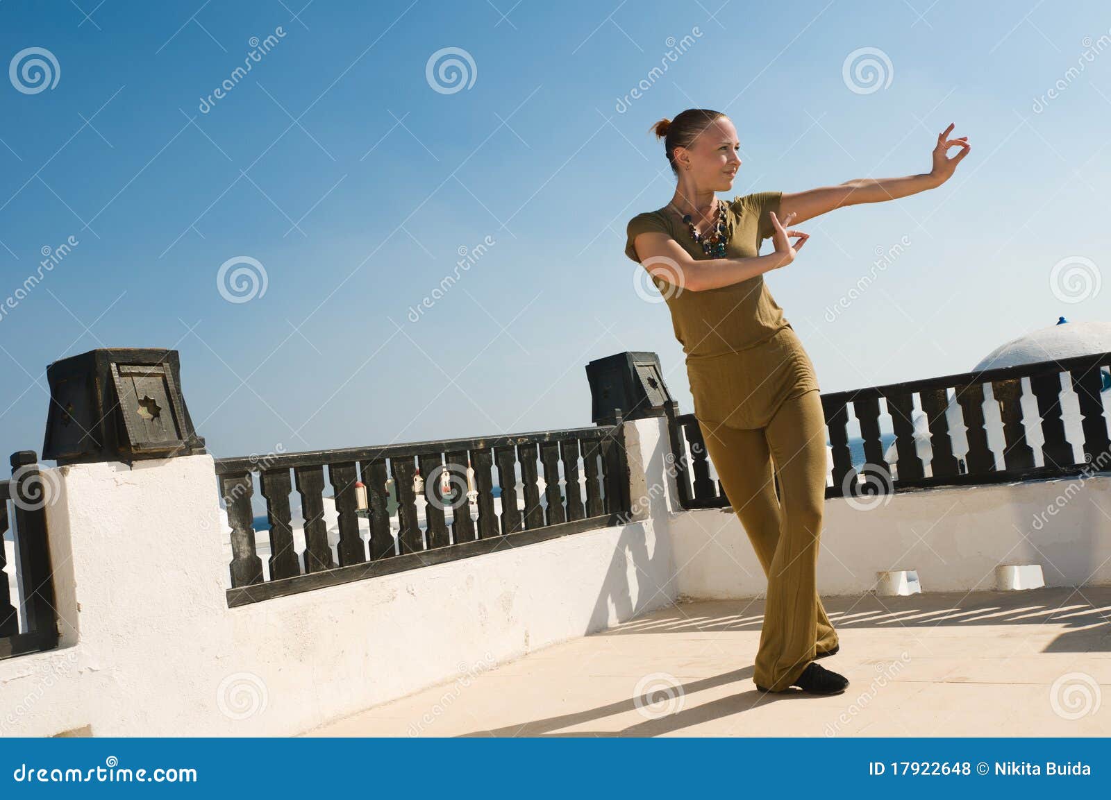 Woman Practicing Yoga Dancing Stock Photo - Image of exercising, color ...