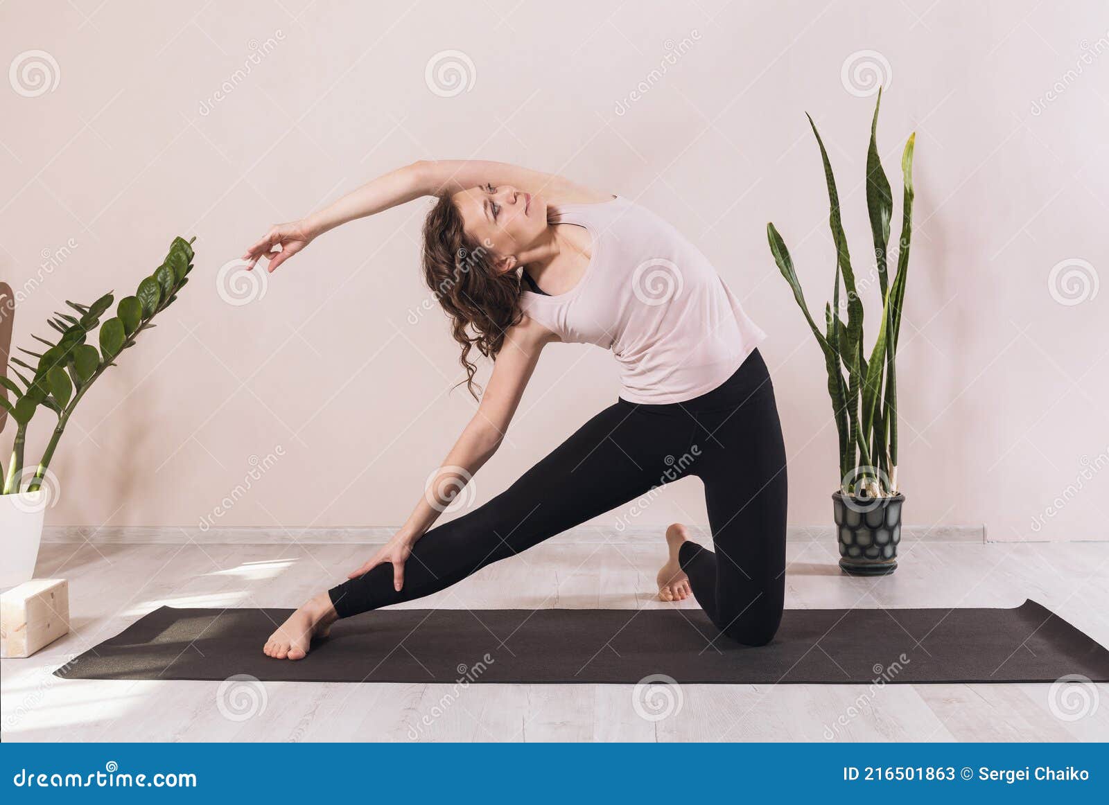Woman Parighasana Gate Pose Yoga Silhouette Royalty-Free Stock Photo ...