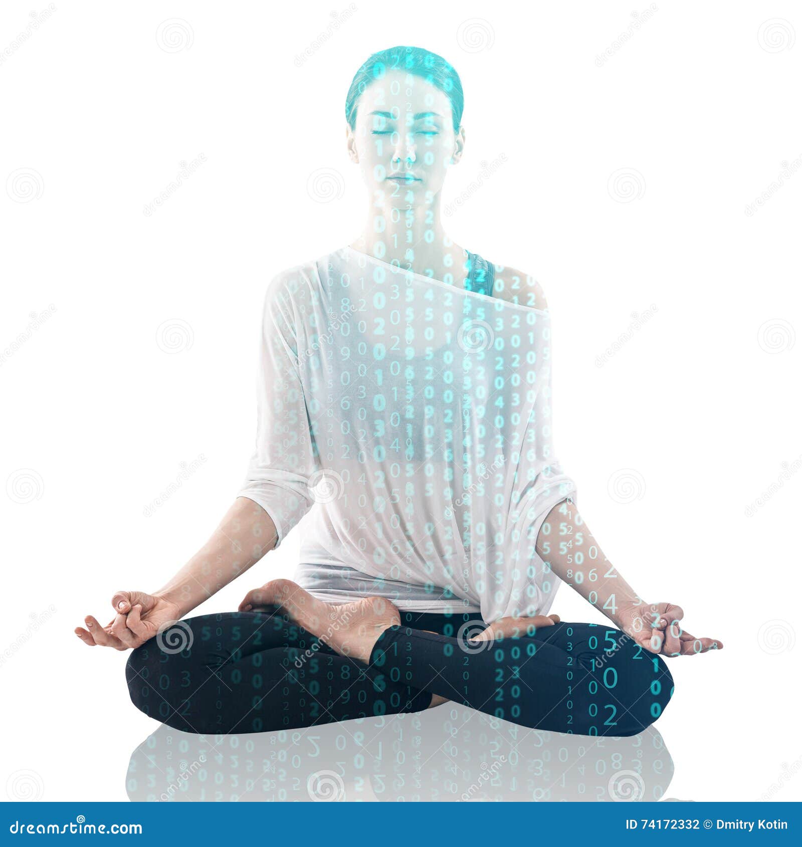 Woman Practicing Yoga in the Lotus Position Stock Photo - Image of ...