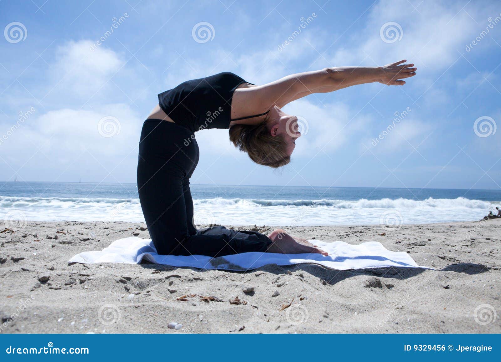 Woman Practicing Yogo at the Beach Stock Photo - Image of body ...