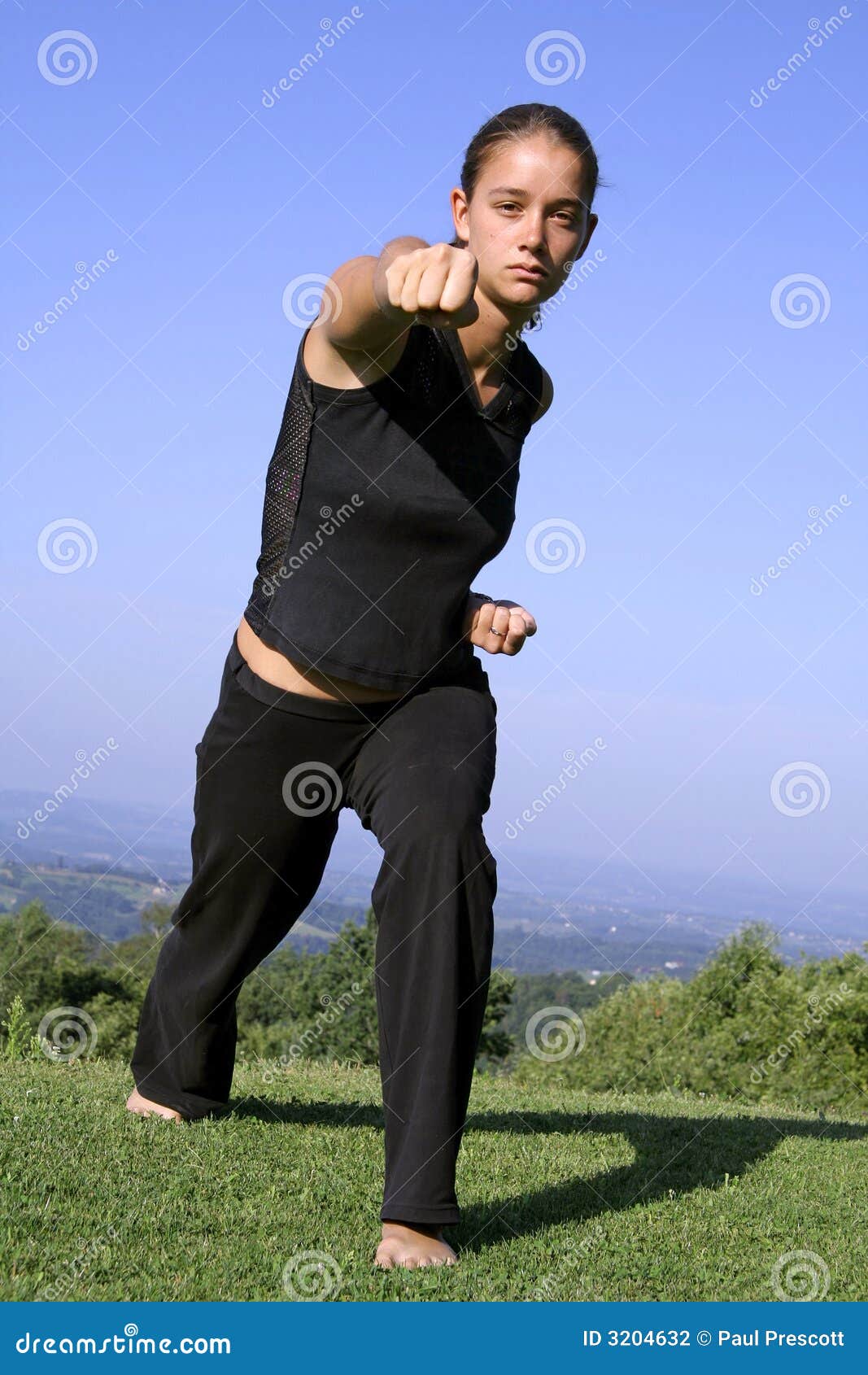 Woman Practising Self Defense Stock Photo - Image of foot, punch: 3204632
