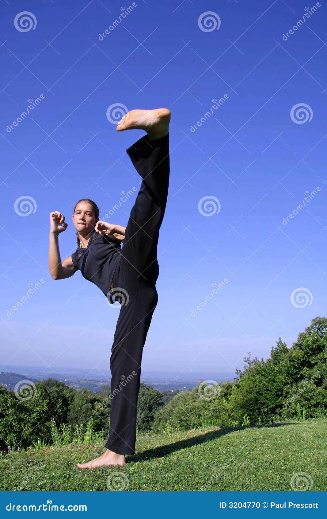 Woman Practising Self Defense Stock Photo - Image of punch, fight: 3204770