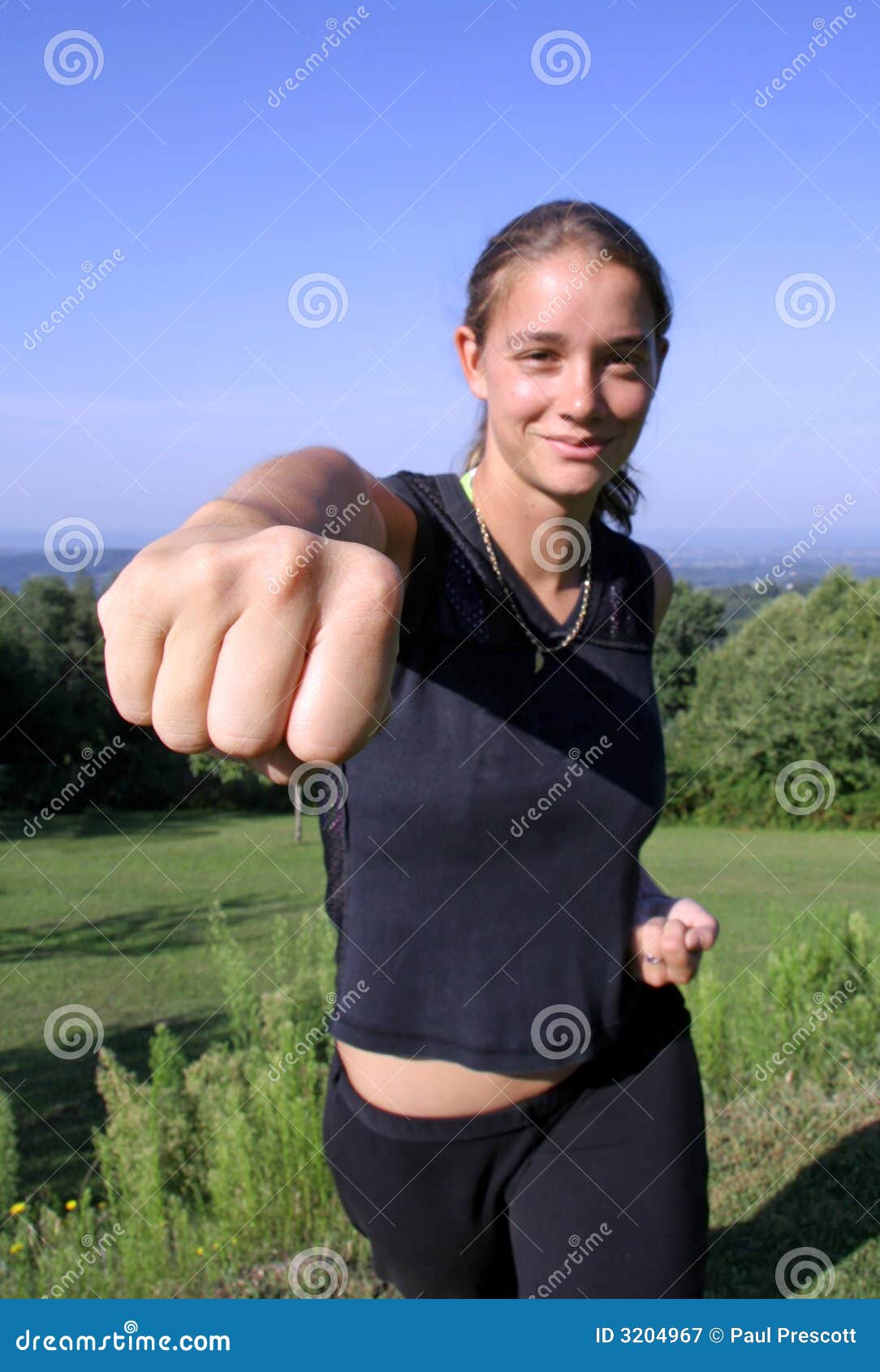 Woman Practising Self Defense Stock Image - Image of aerobic, health ...