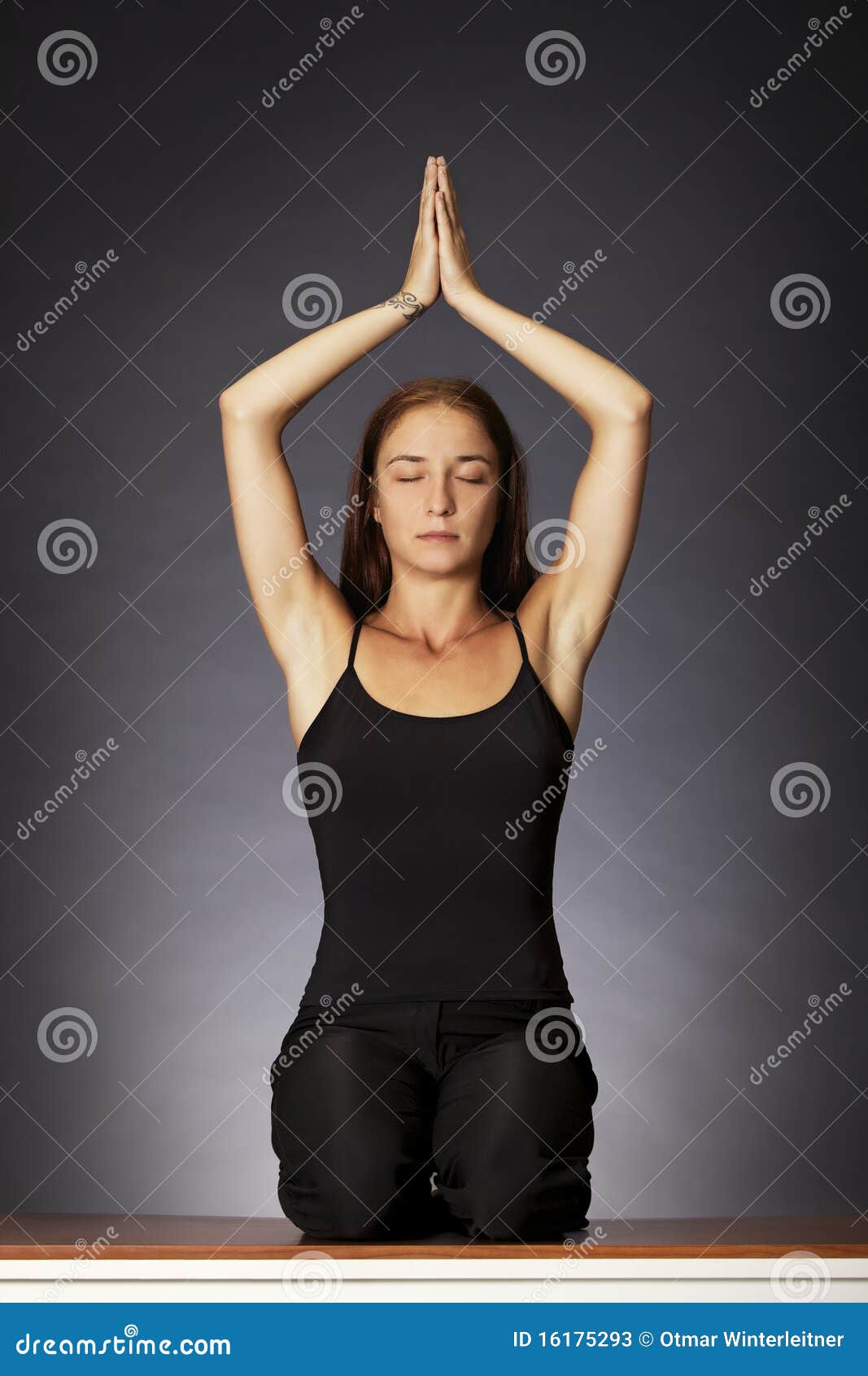 Woman practising yoga. stock image. Image of inside, healthy - 16175293
