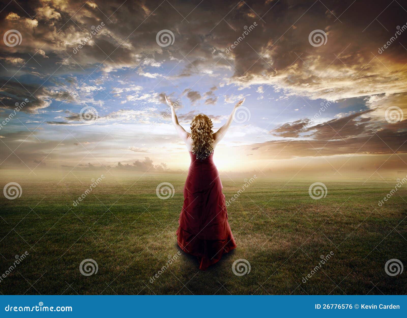 Woman praising stock photo. Image of religion, dress - 26776576