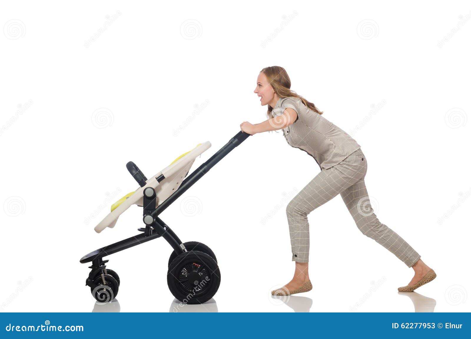 The Woman with Pram on White Stock Image - Image of love, female: 62277953