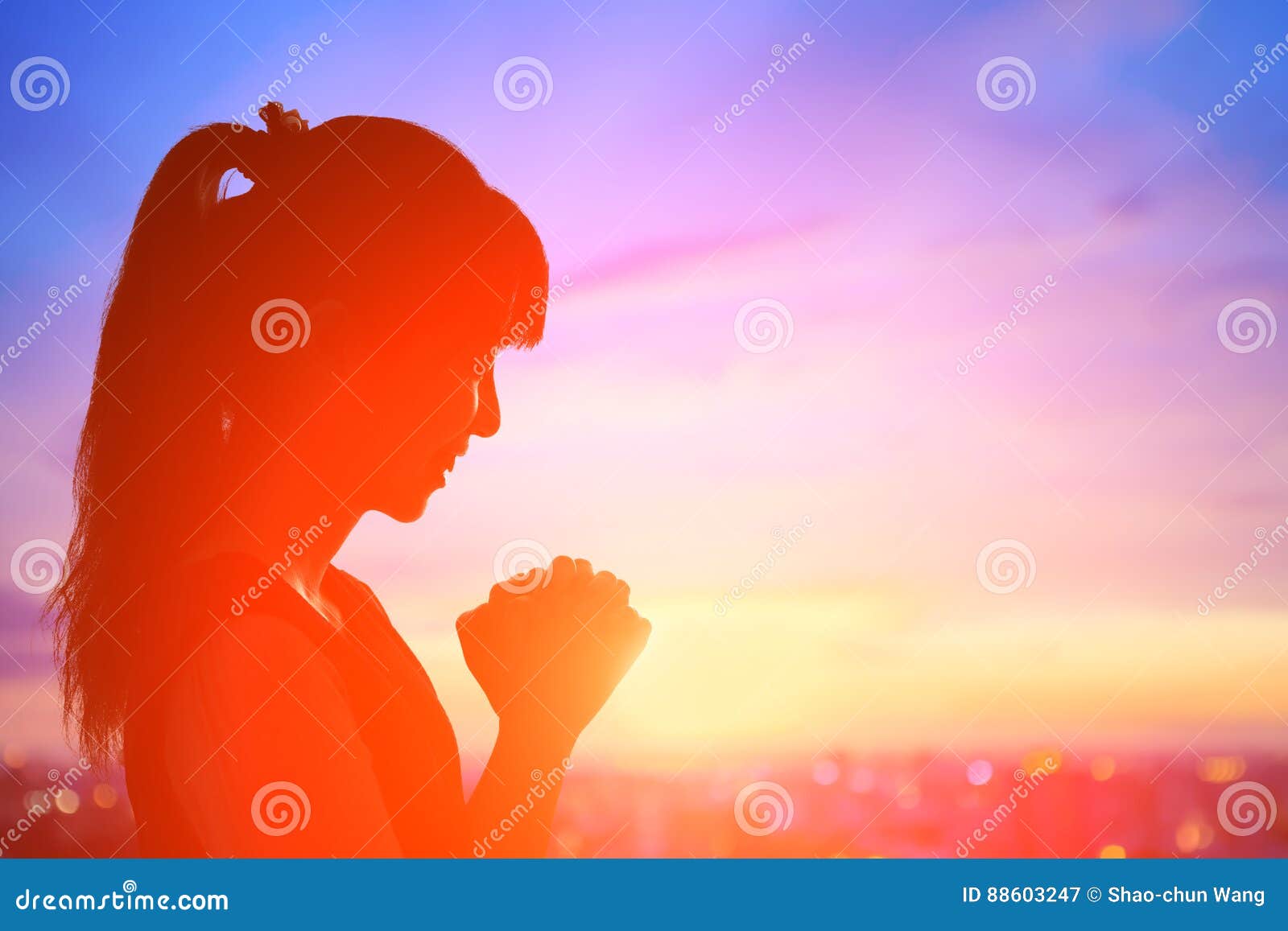 Woman pray pious stock illustration. Illustration of prayer - 88603247