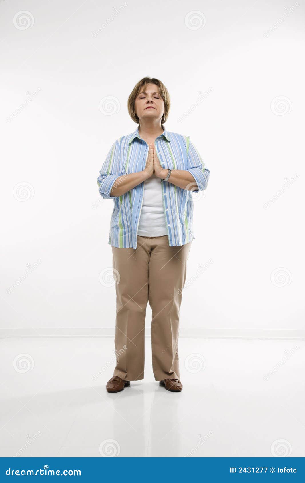 Woman praying. stock image. Image of meditation, closed - 2431277