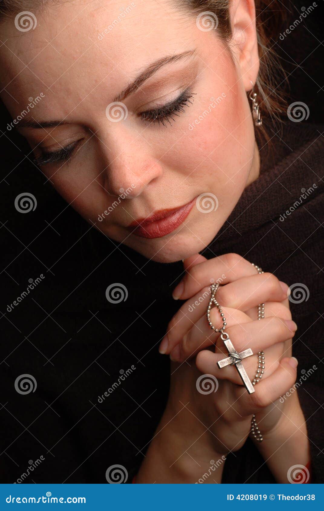 Woman praying stock image. Image of pretty, female, lady - 4208019