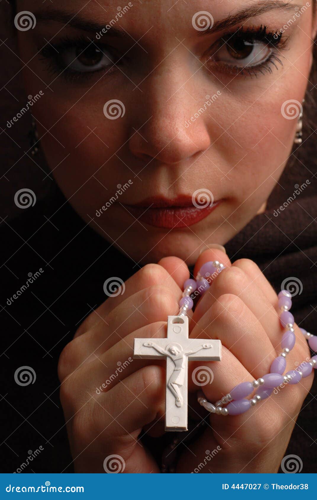 Woman praying stock image. Image of christ, pretty, lady - 4447027