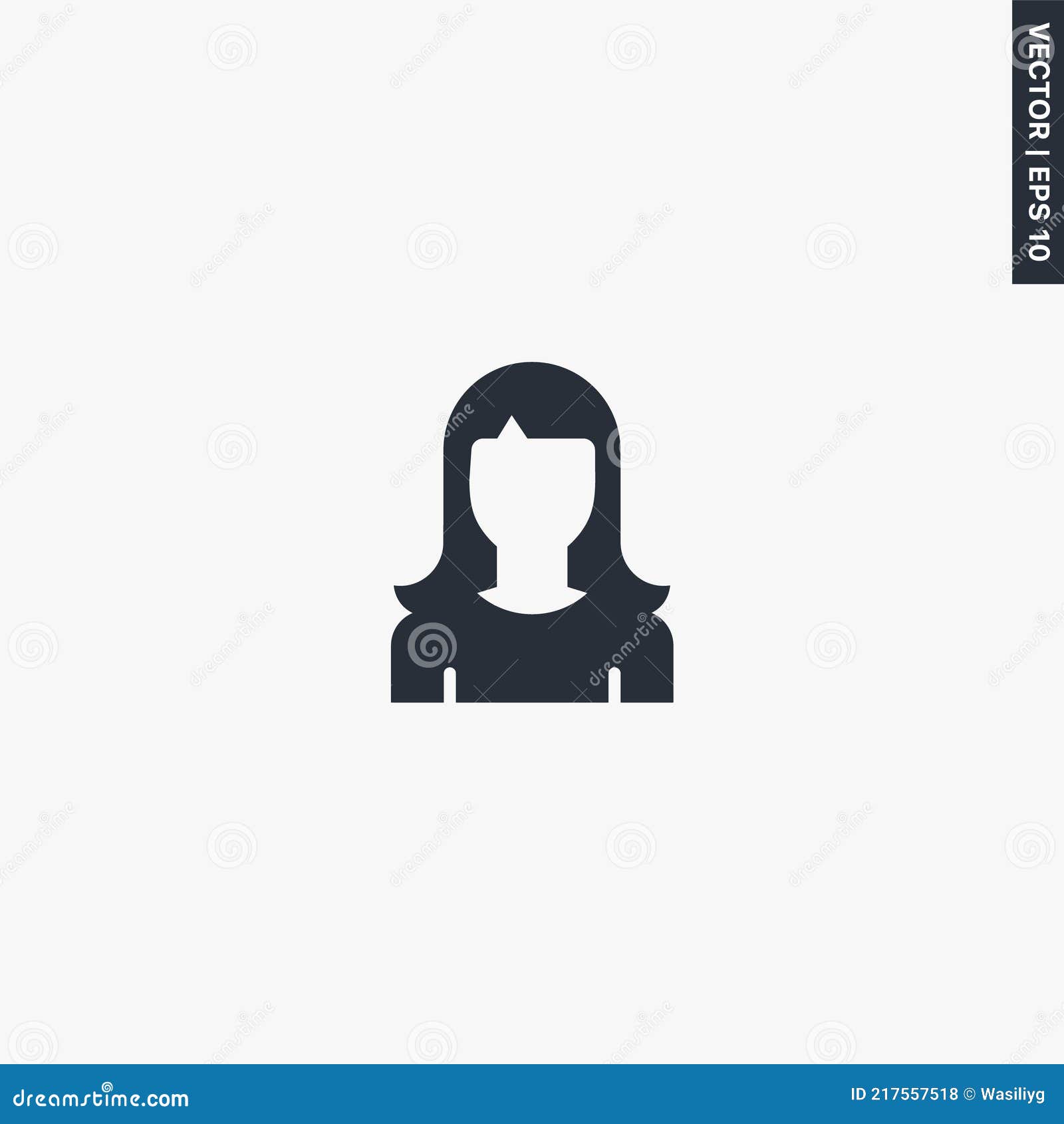 Woman, Premium Quality Flat Icon Stock Vector - Illustration of ...