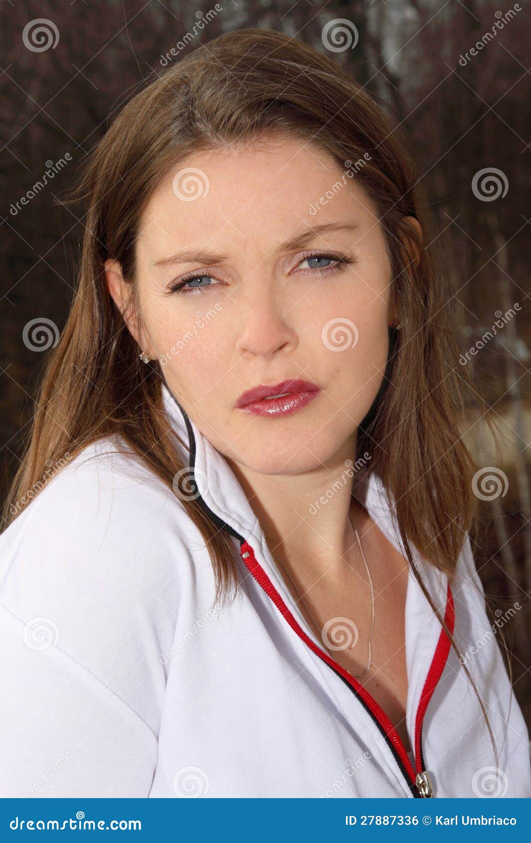 Woman preoccupied stock photo. Image of expression, outdoor - 27887336