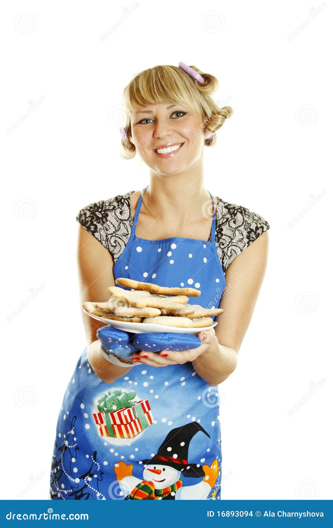 Woman Prepared Cookies for Xmas Stock Photo - Image of people ...