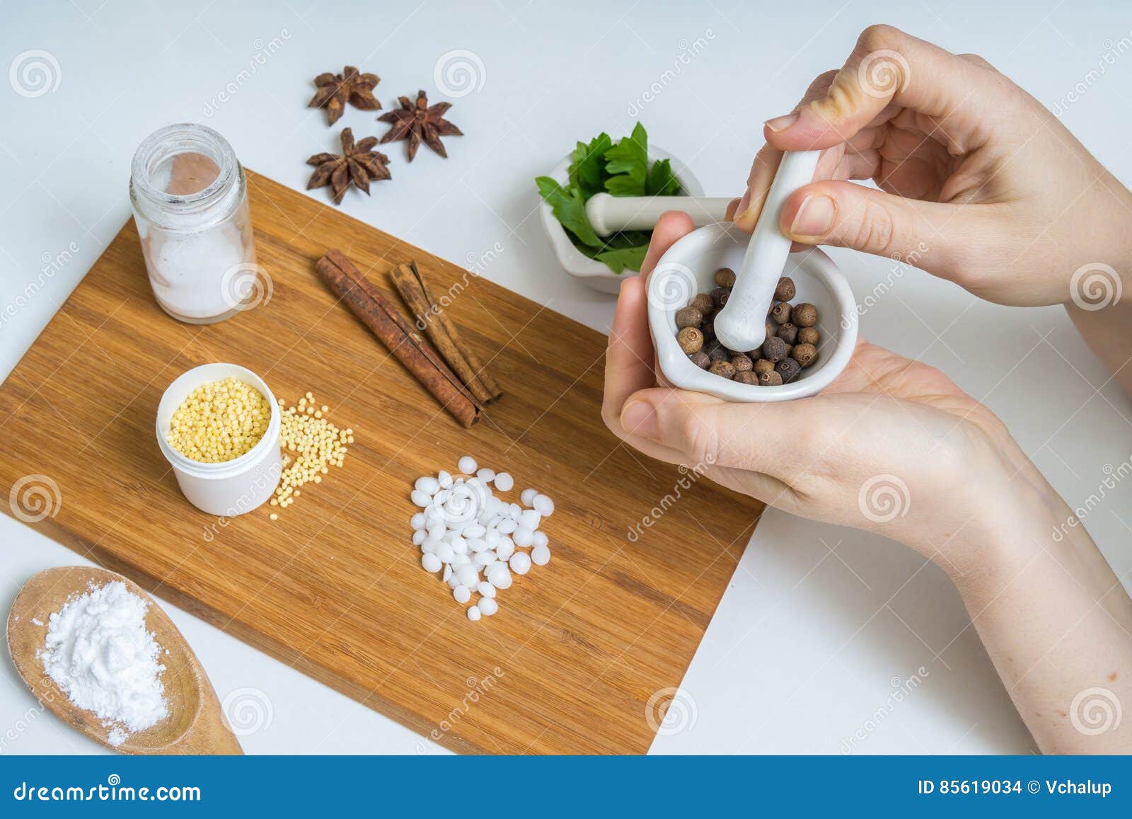 Woman is Preparing Homemade Cosmetics from Ingredients Stock Photo ...