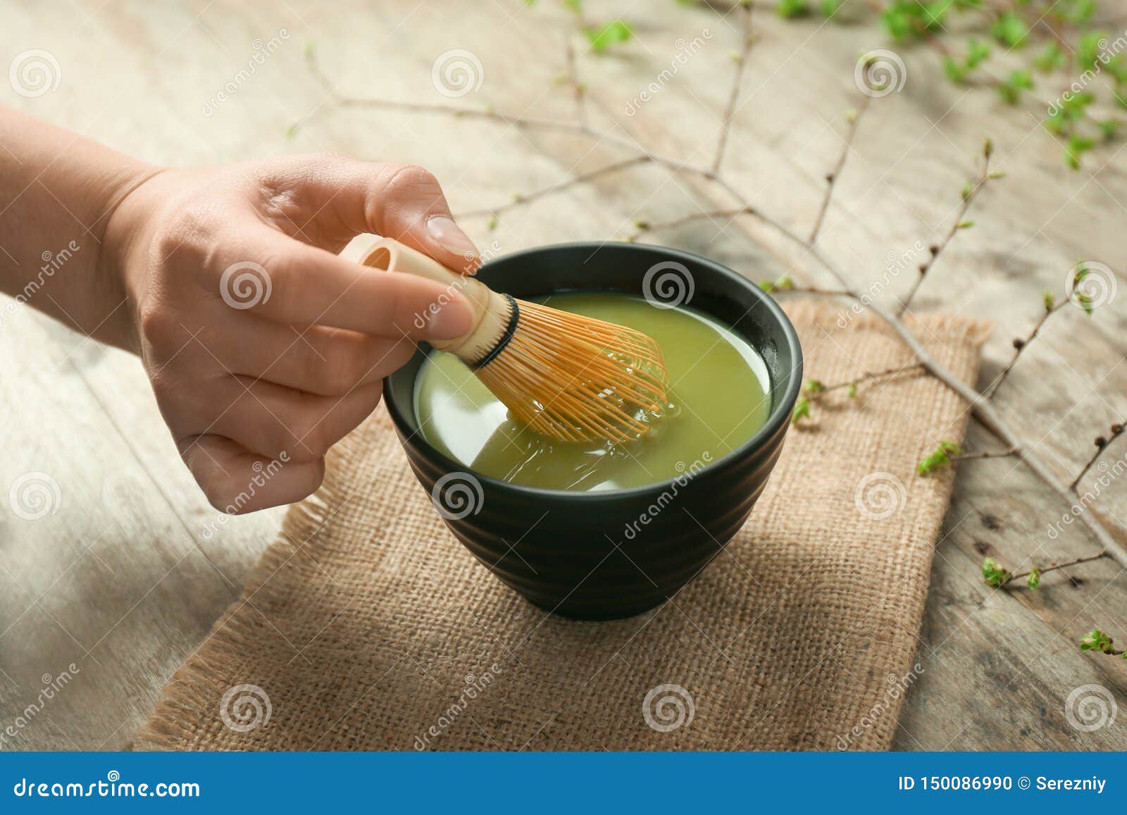 Woman Preparing Matcha Tea, Closeup Stock Photo - Image of organic ...