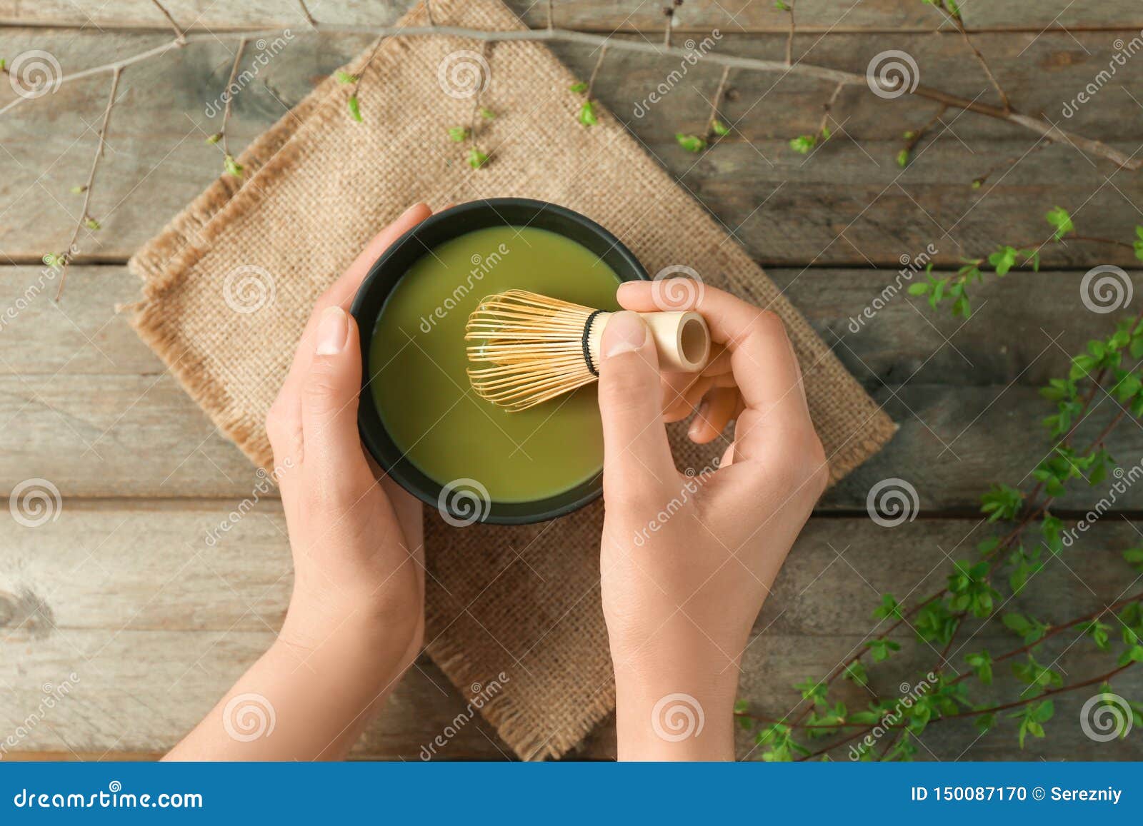Woman Preparing Matcha Tea, Closeup Stock Photo - Image of maccha ...