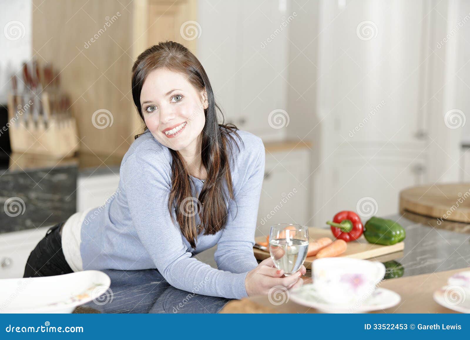 Woman Preparing A Meal In The Kitchen Stock Image Image Of House