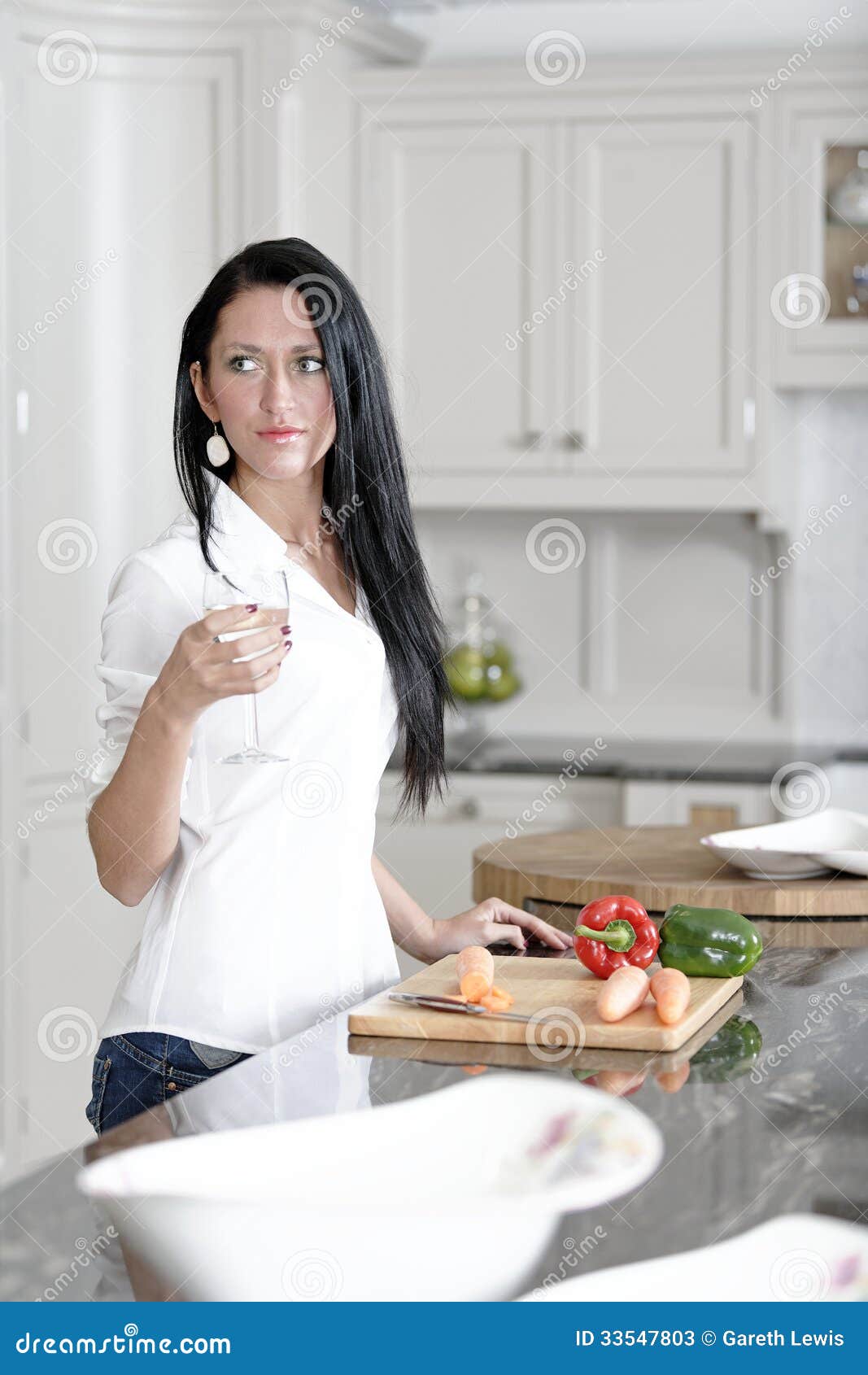 Woman Preparing A Meal In The Kitchen Stock Image Image Of Recipe