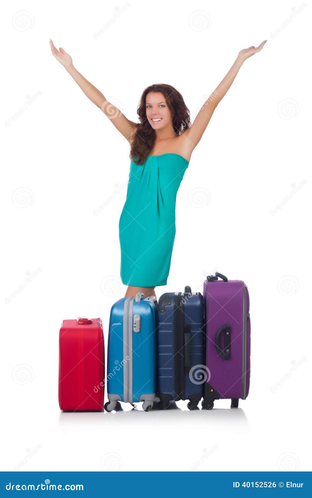 Woman Preparing for Vacation Stock Photo - Image of heavy, case: 40152526