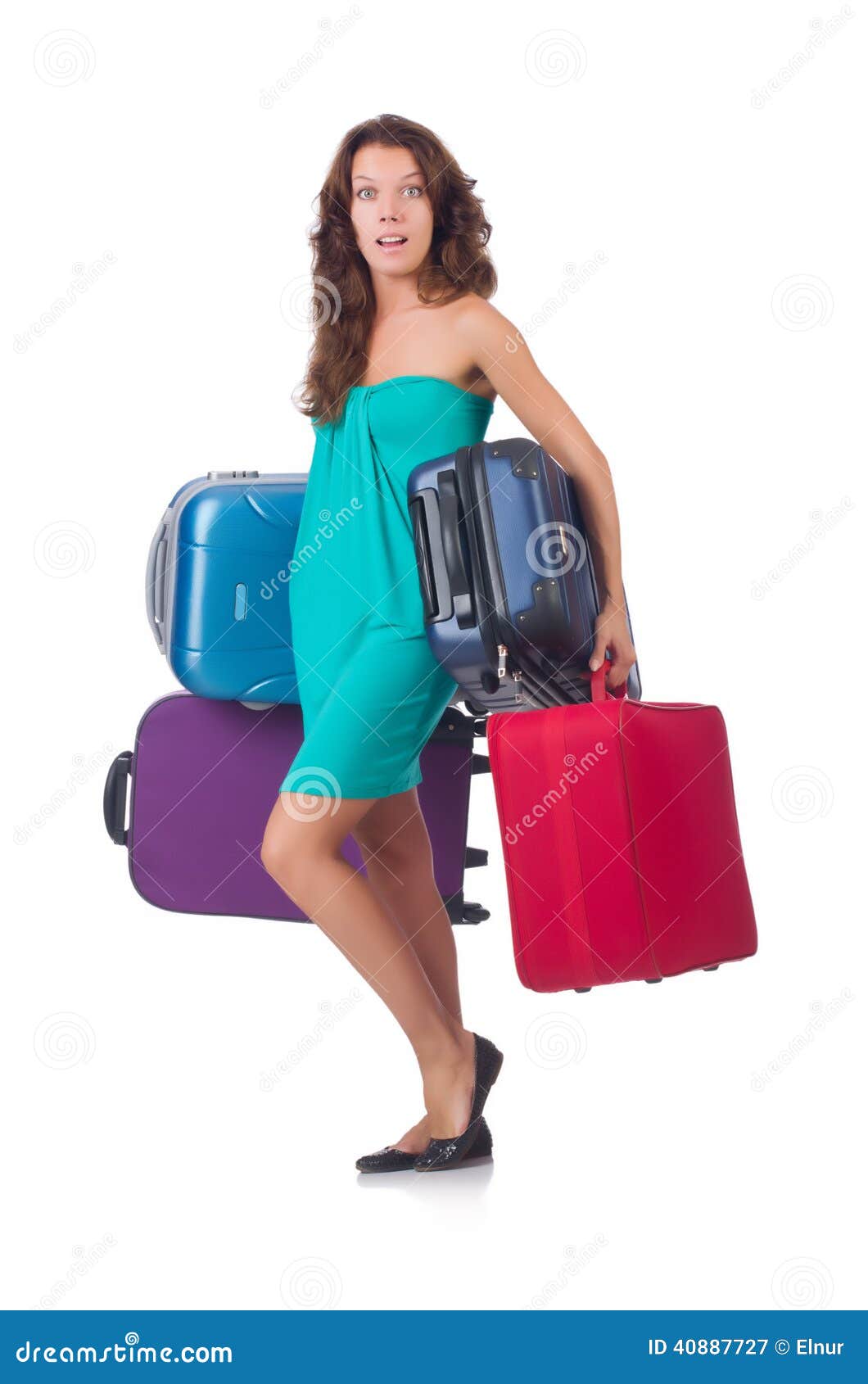 Woman Preparing for Vacation Stock Image - Image of journey, airport ...