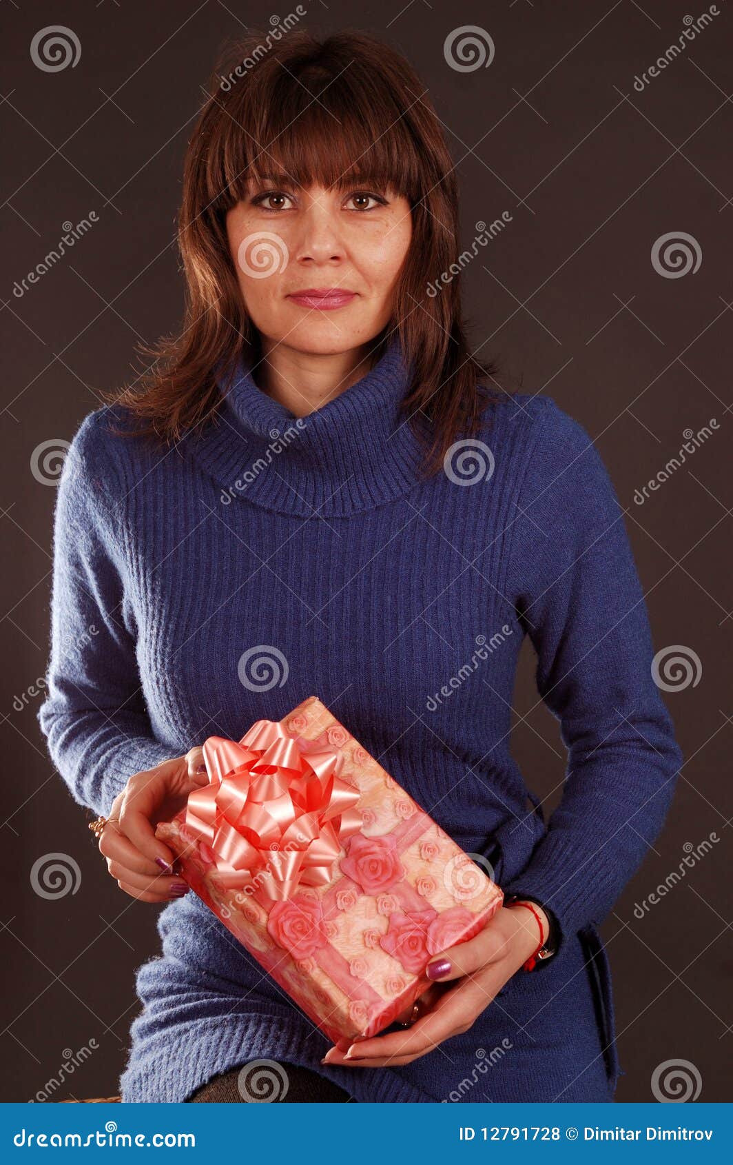 Woman with present stock photo. Image of pretty, present - 12791728