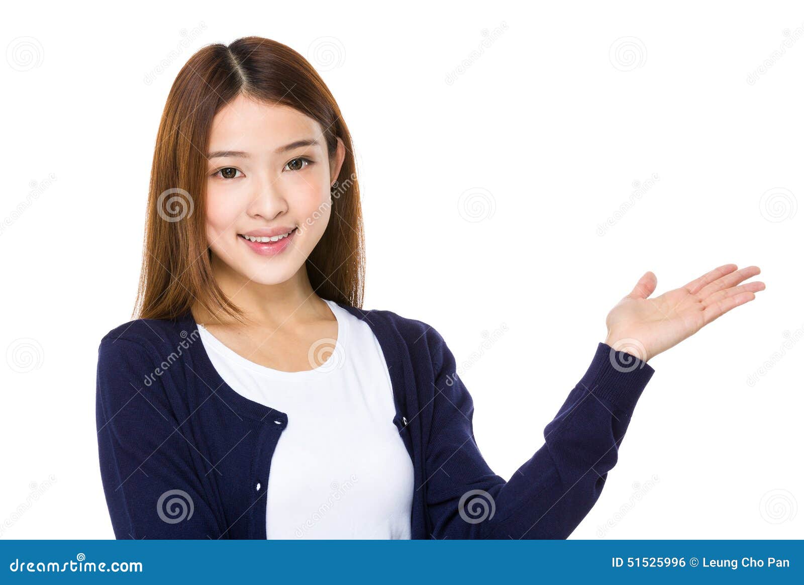 Woman present something stock photo. Image of people - 51525996