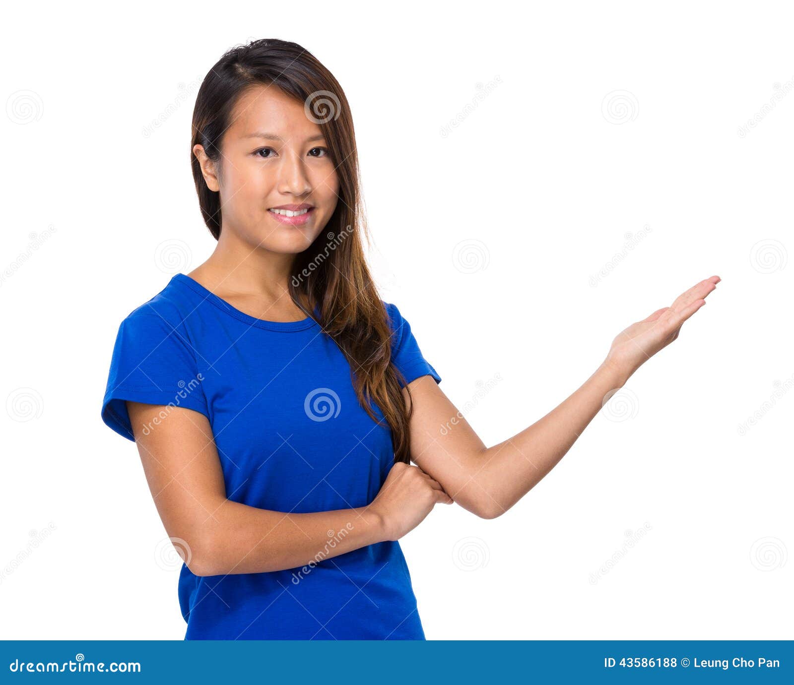 Woman presentation by hand stock photo. Image of girl - 43586188