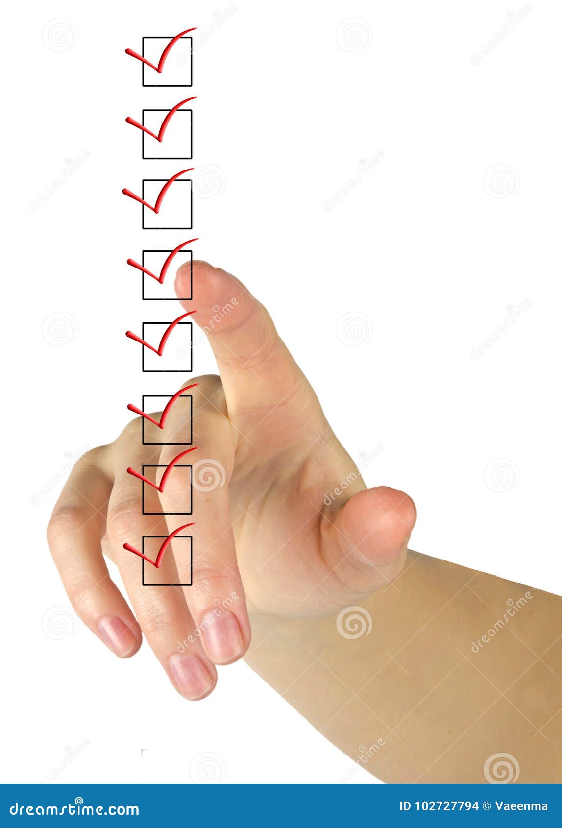 Filling checklist stock photo. Image of closeup, female - 102727794