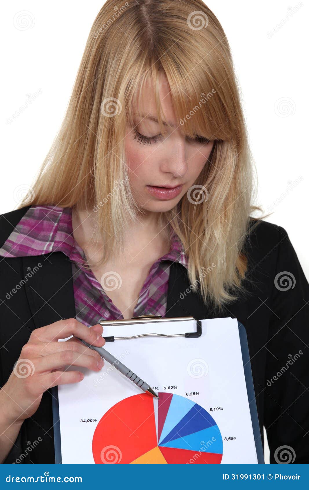Woman presenting graph stock image. Image of businesswoman - 31991301