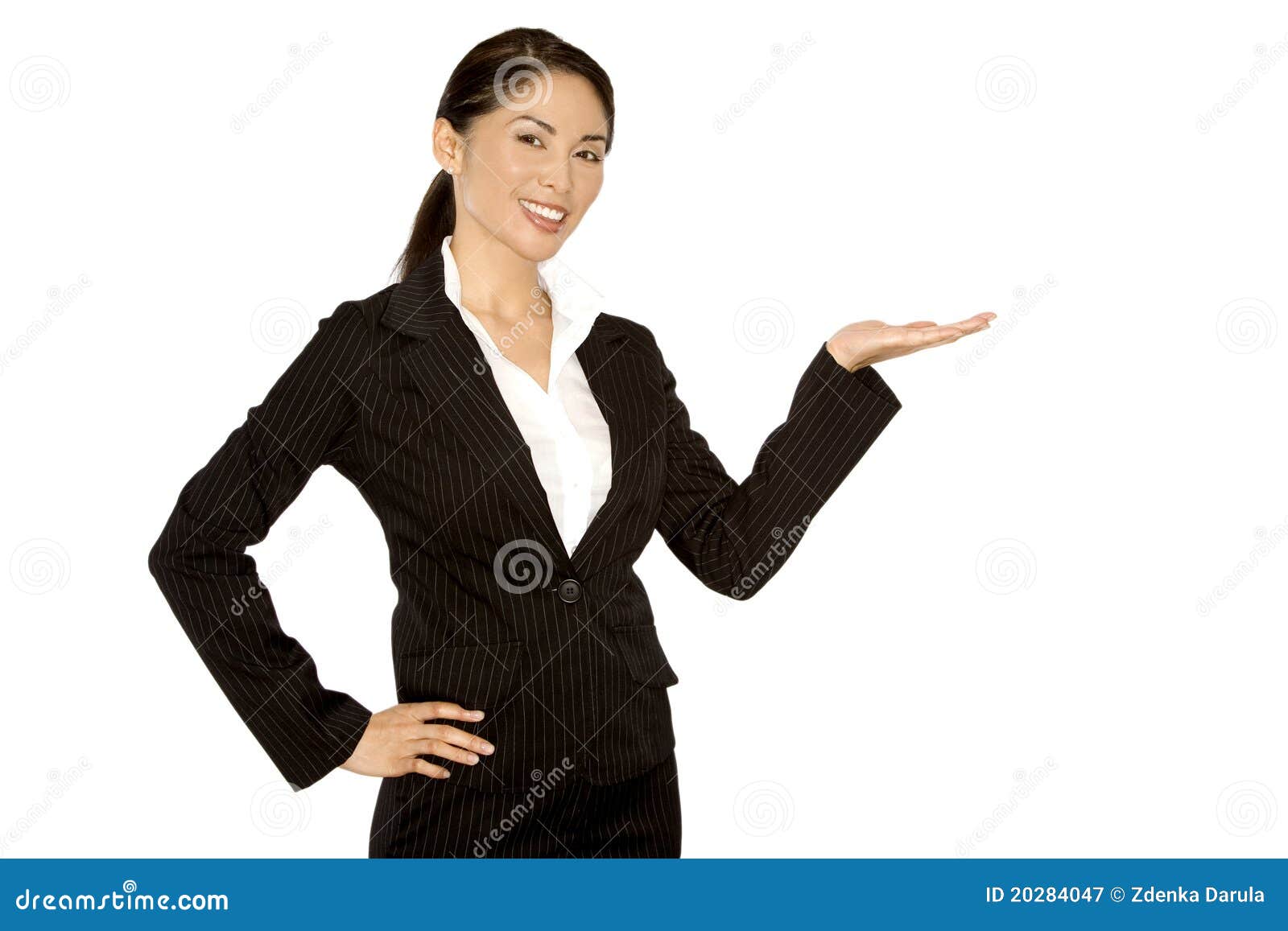 Woman presenting with hand stock image. Image of executive - 20284047