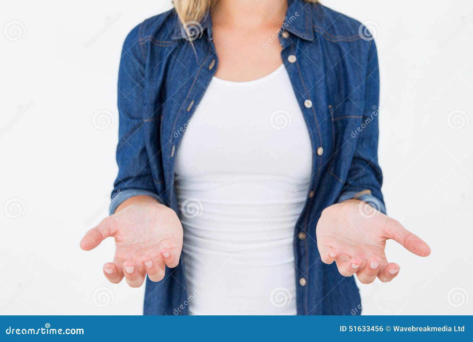 Woman presenting her hands stock photo. Image of presenting - 51633456