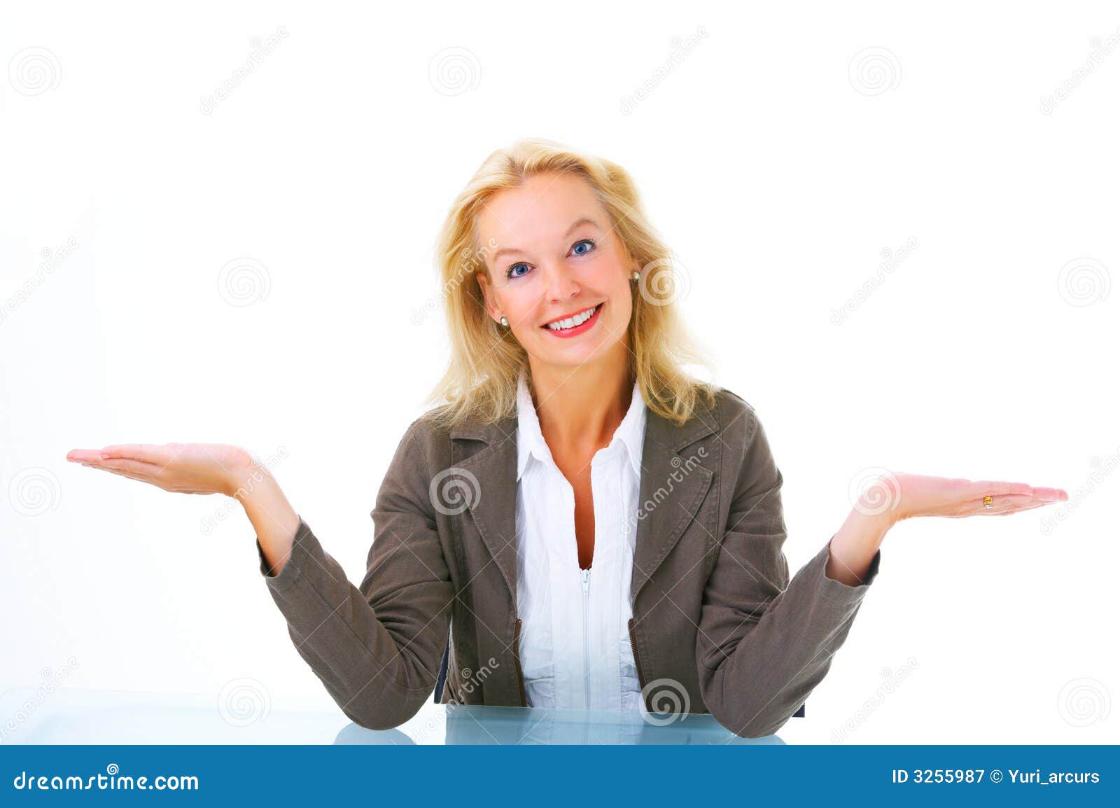 Woman presenting something stock image. Image of mature - 3255987