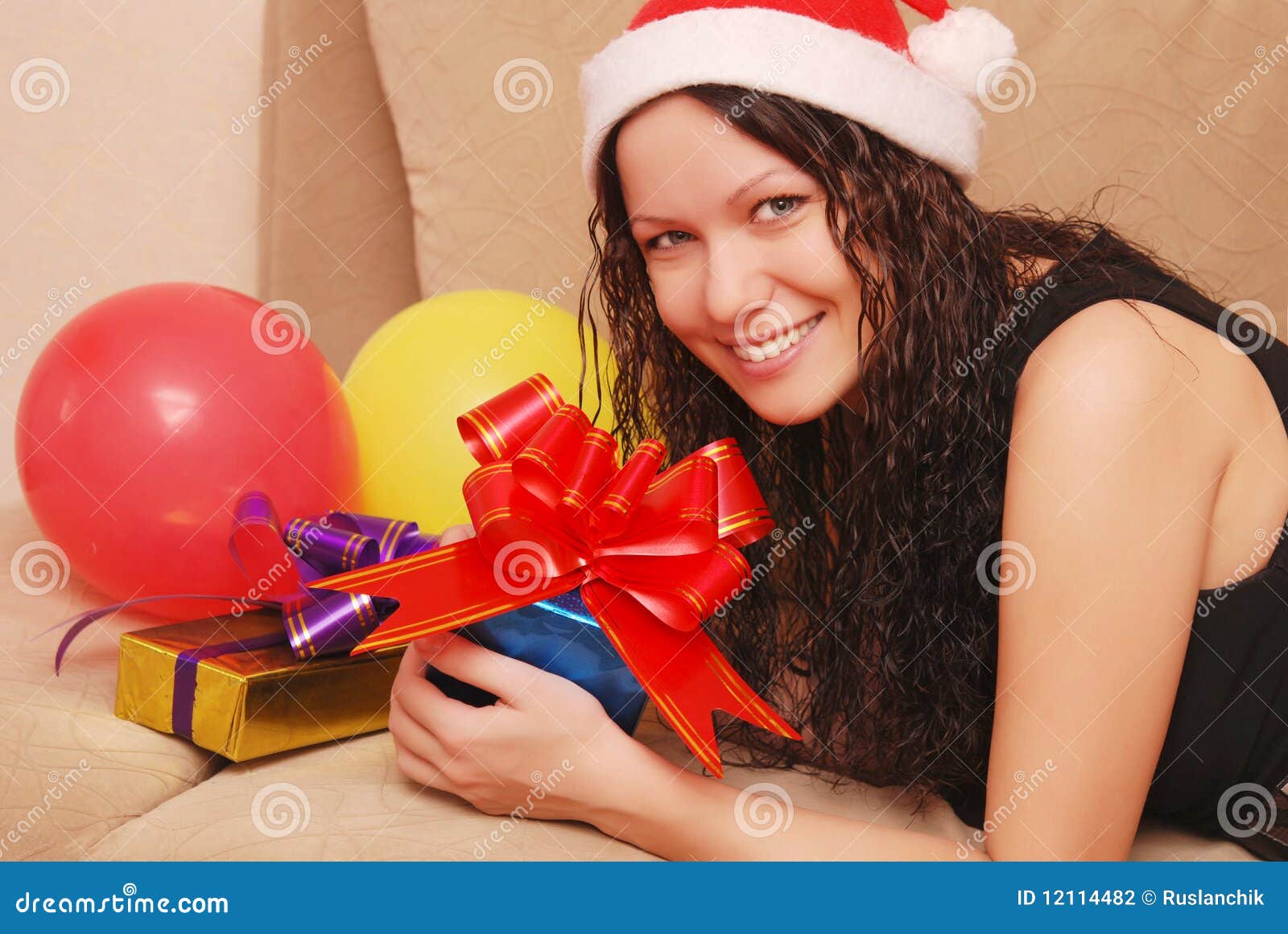 Woman with presents stock photo. Image of beautiful, excited - 12114482