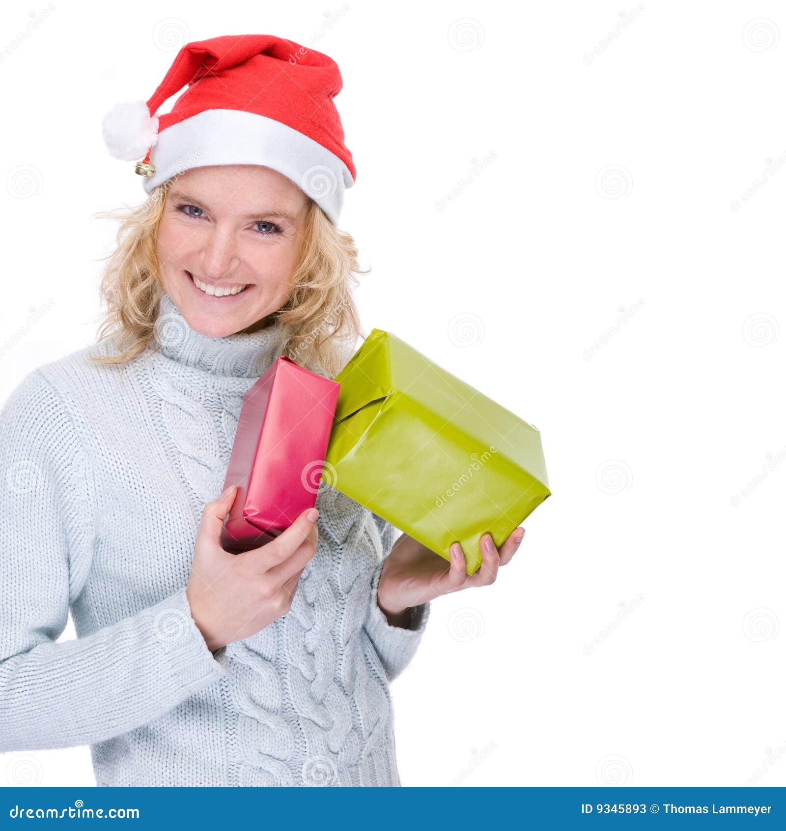 Woman with presents stock image. Image of green, beauty - 9345893