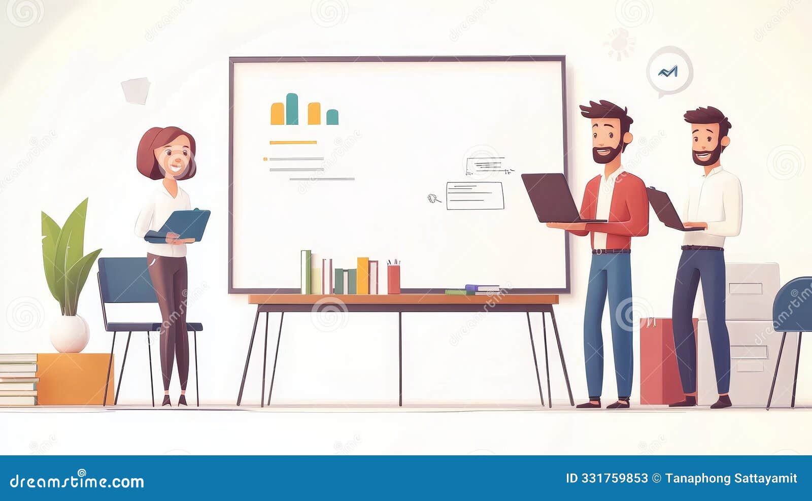 Teamwork Presentation Template, Cover Vector Illustration ... Teamwork Presentation Template, Cover Vector Illustration ...