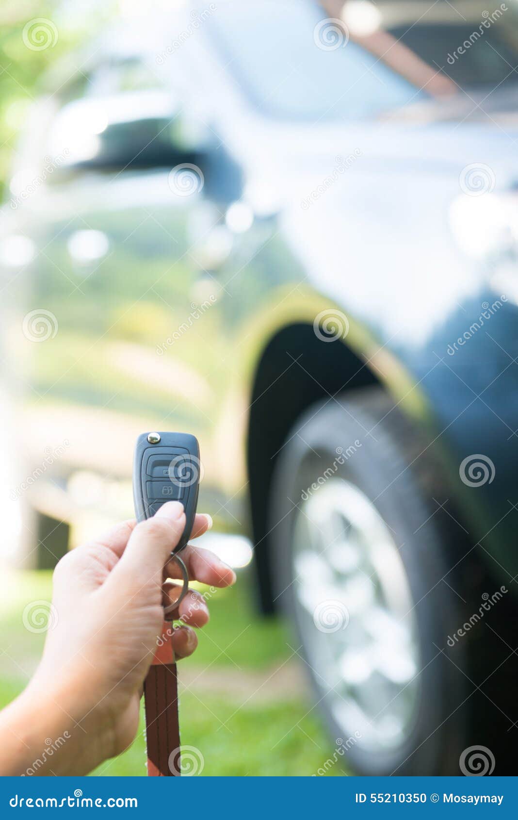 Woman Pressed on the Remote To Open the Car Stock Photo - Image of ...
