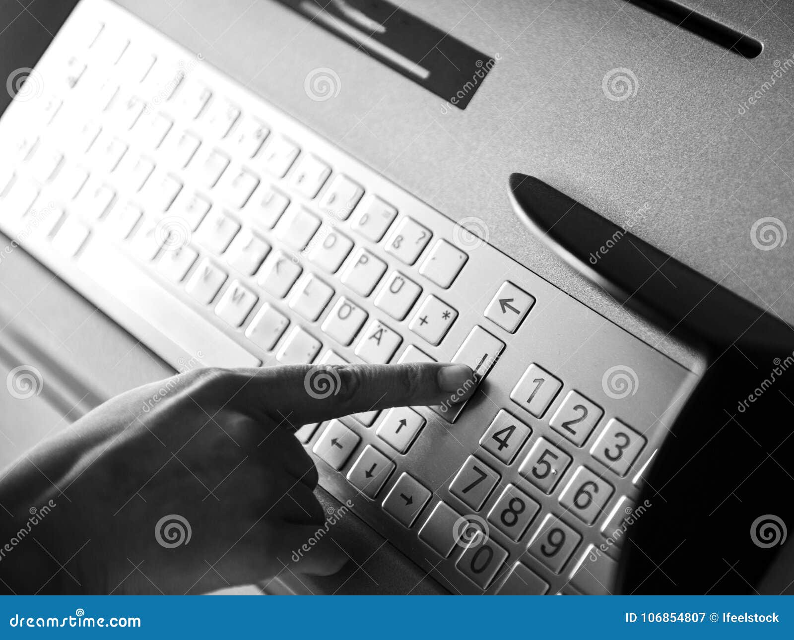 Woman Pressing Enter Key on Keyboard Stock Image - Image of female ...