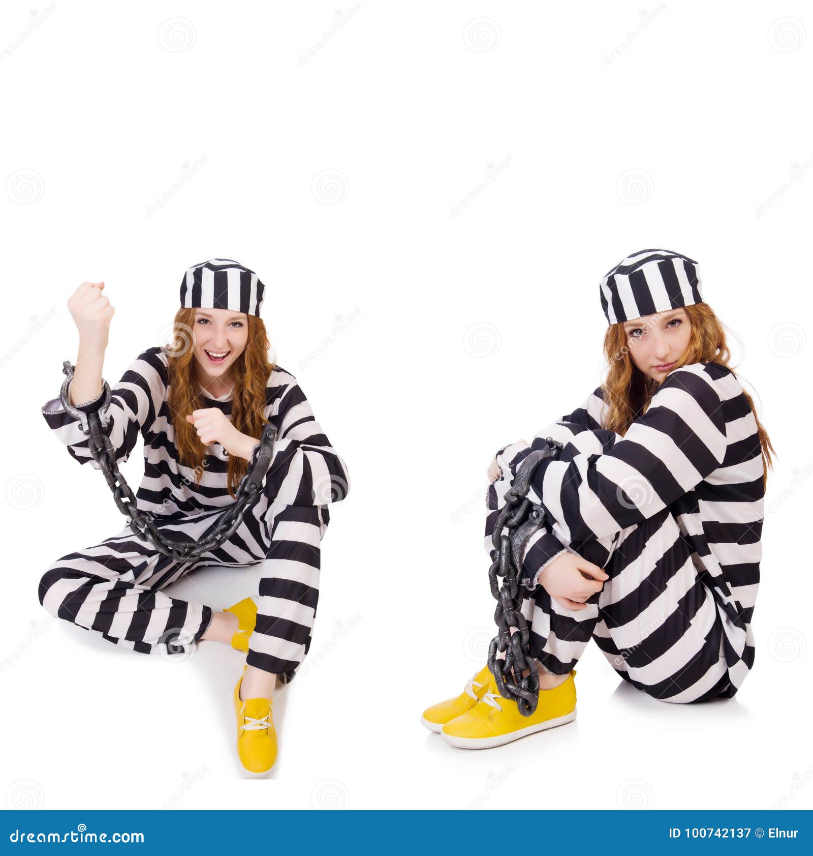 The Woman Prisoner Isolated on White Stock Image - Image of illegal ...