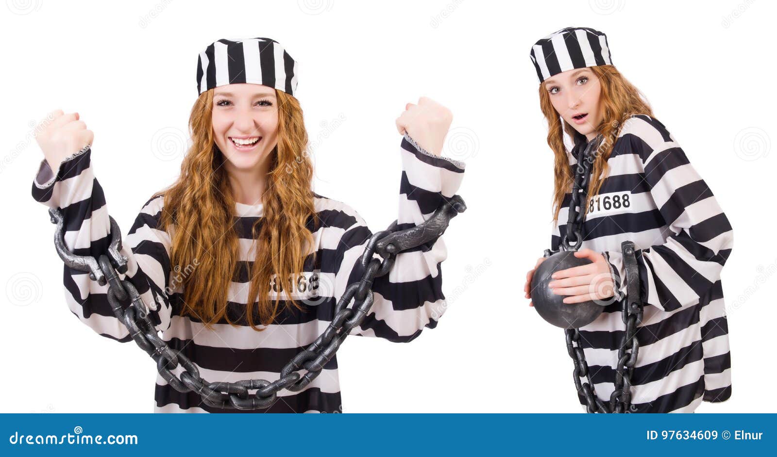 The Woman Prisoner Isolated on White Stock Image - Image of handcuffed ...