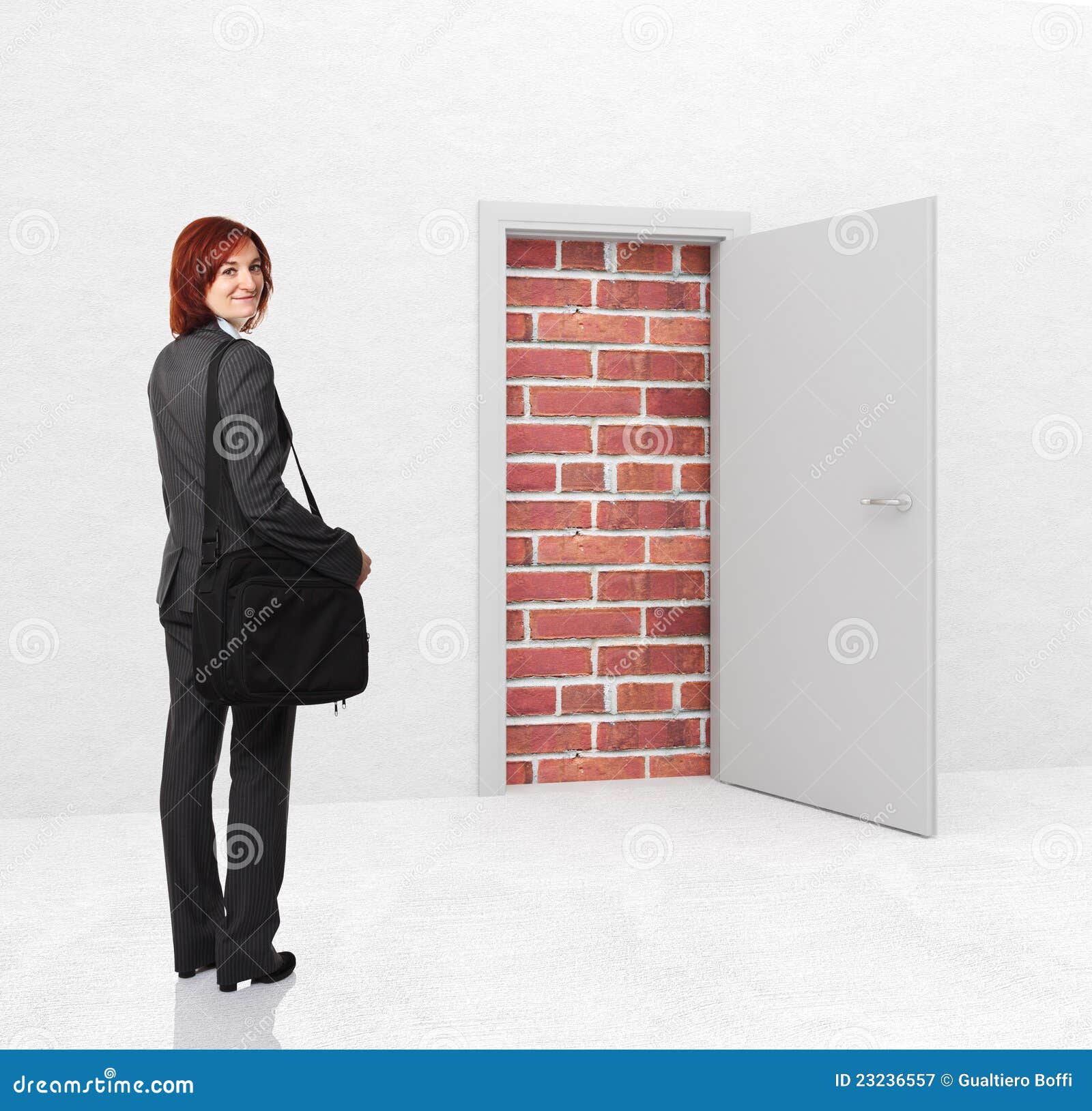 Woman and problem stock image. Image of concept, door - 23236557
