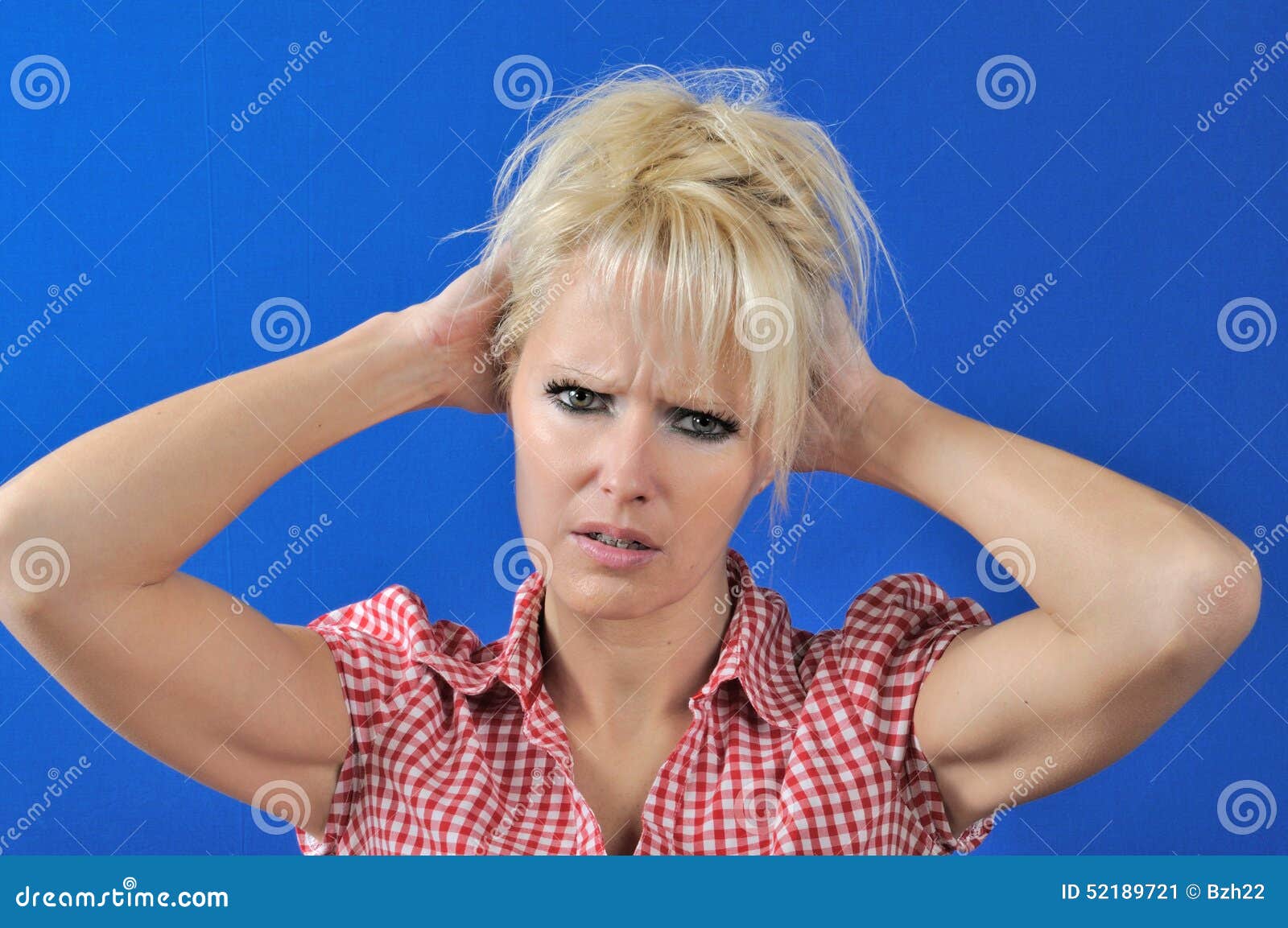 Woman with a problem stock image. Image of arms, frustration - 52189721