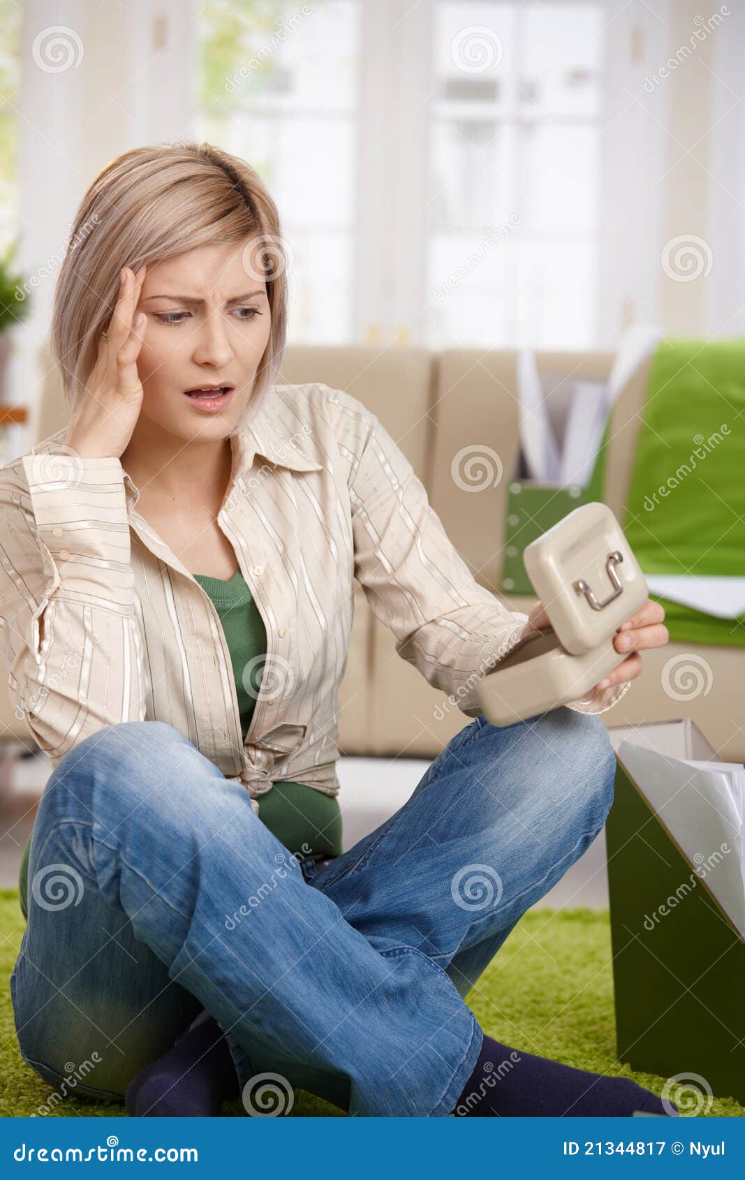 Woman with problems stock image. Image of casual, color - 21344817