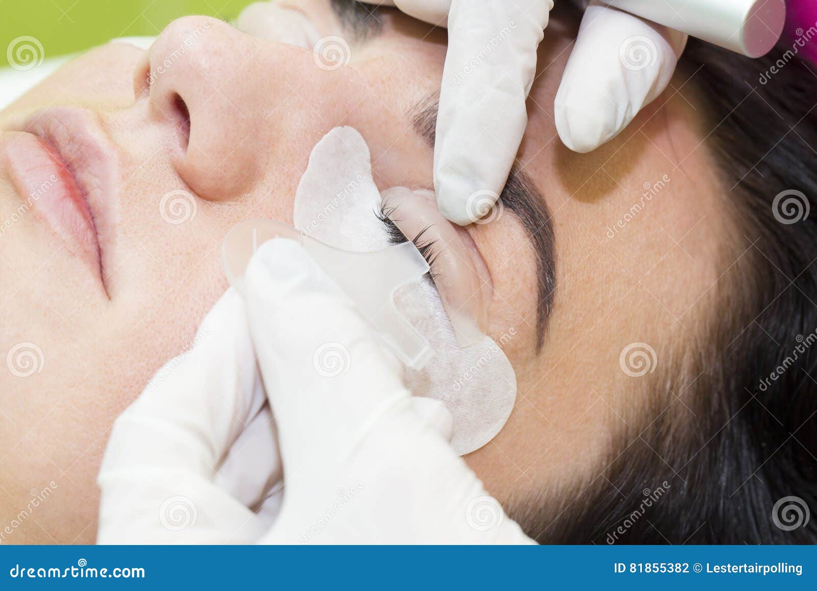 Woman on the Procedure for Eyelash Extensions Stock Photo - Image of ...