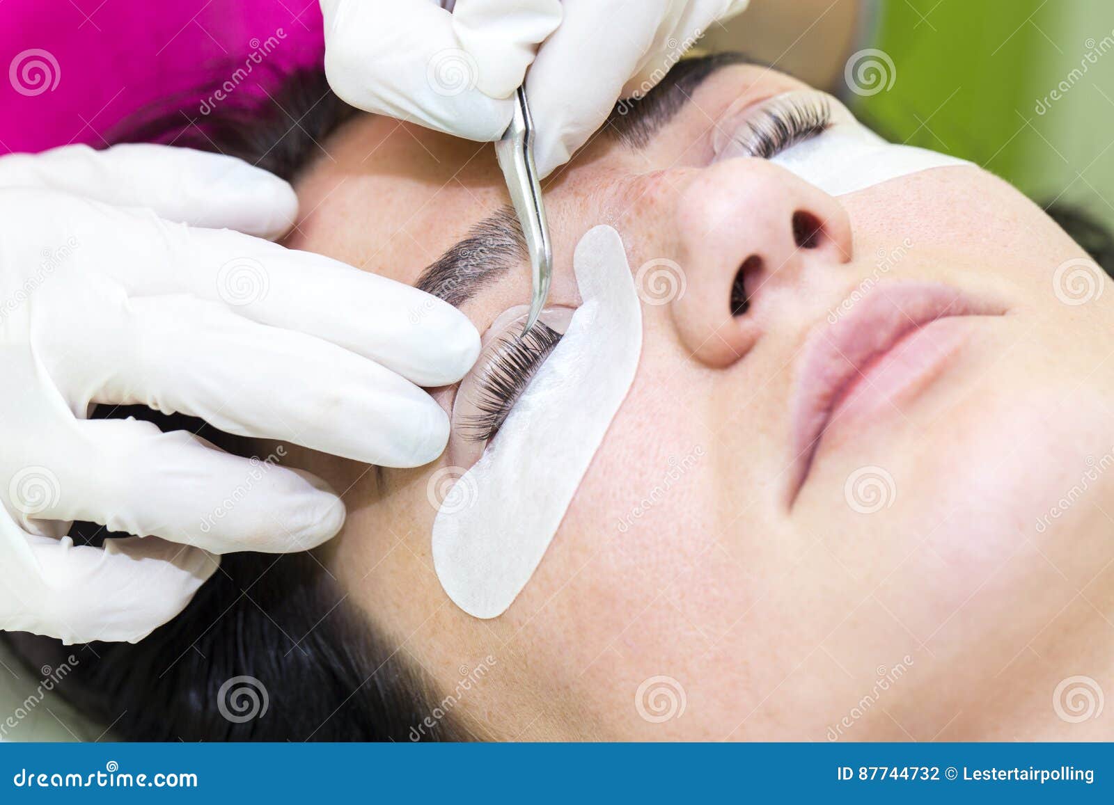 Woman on the Procedure for Eyelash Extensions, Stock Photo - Image of ...