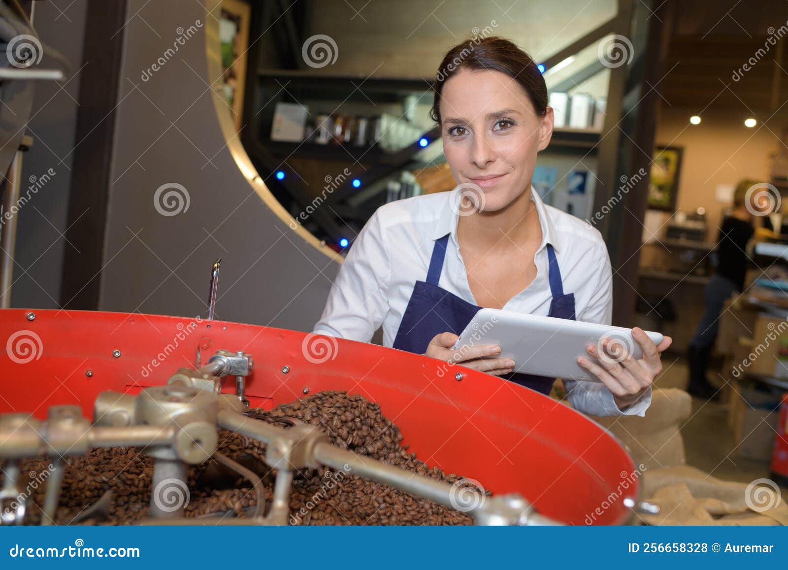 Woman Processing Coffee Beans Stock Photo - Image of sales, coffee ...