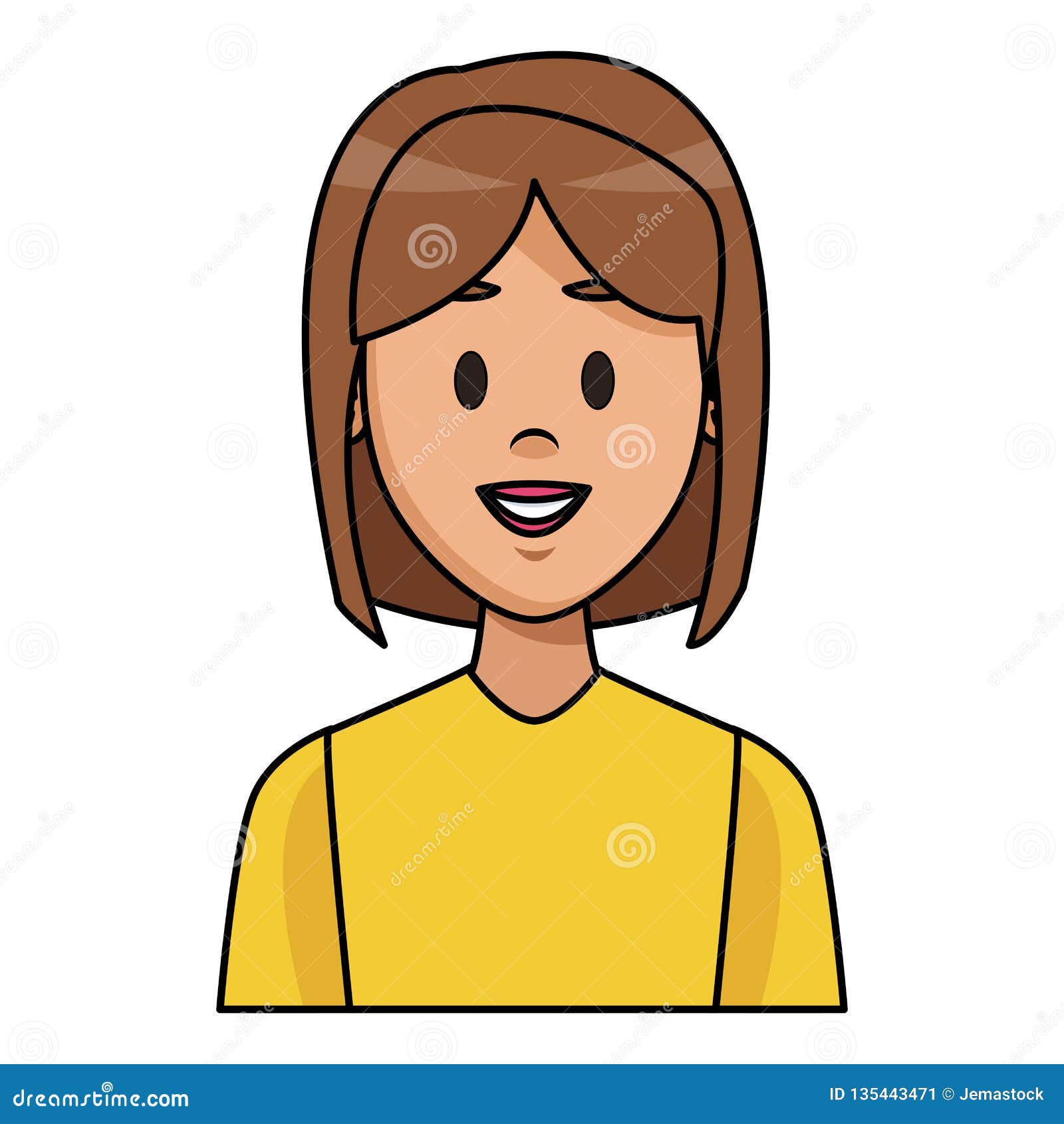 Woman profile cartoon stock vector. Illustration of vector - 135443471