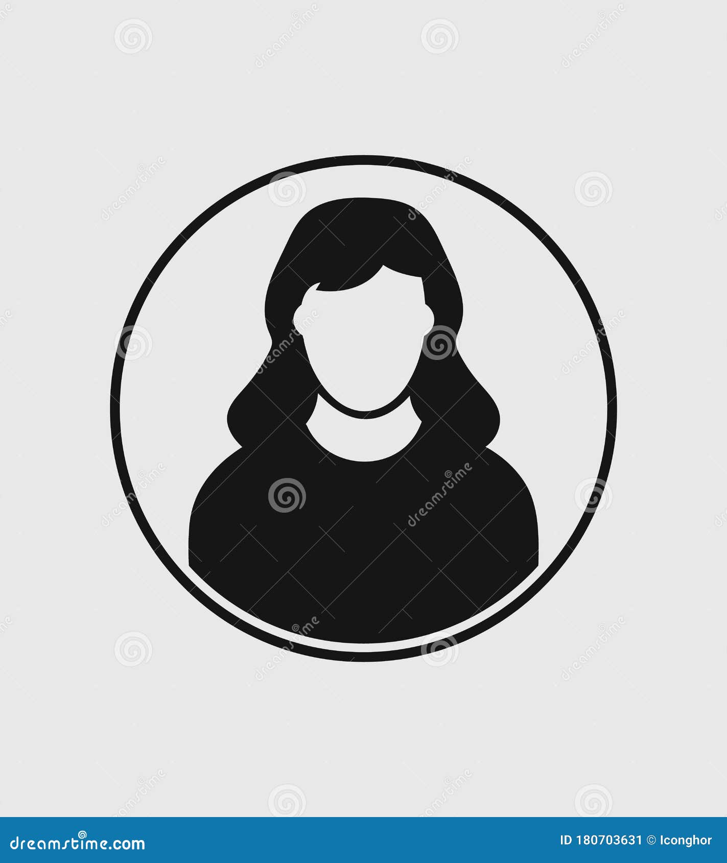 Woman Profile Icon with Circle Shape . Stock Vector - Illustration of ...