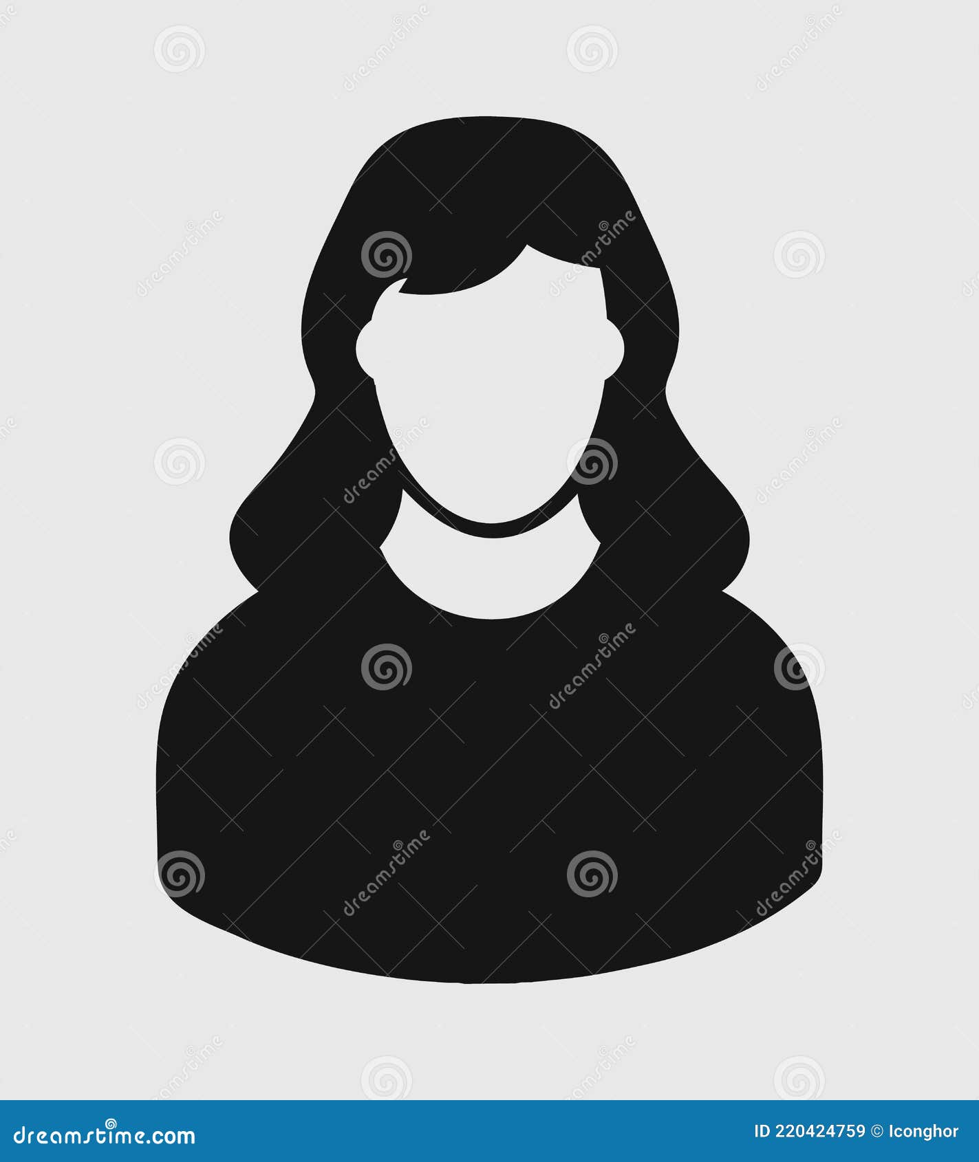 Woman profile Icon . stock vector. Illustration of agent - 220424759