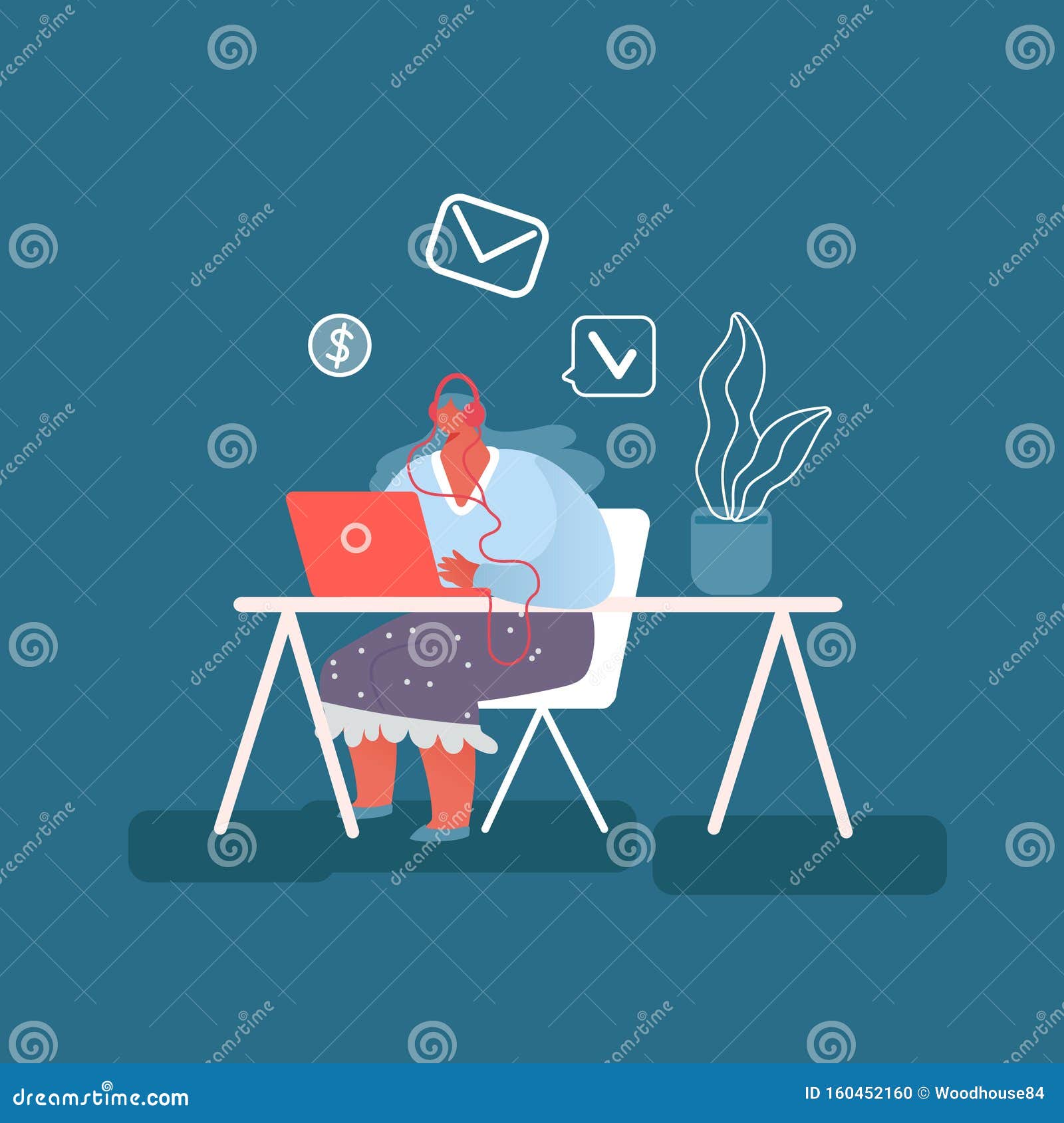 Woman Programmer Working on Computer with Code on Screen Illustration ... Woman Programmer Working on Computer with Code on Screen Illustration ...
