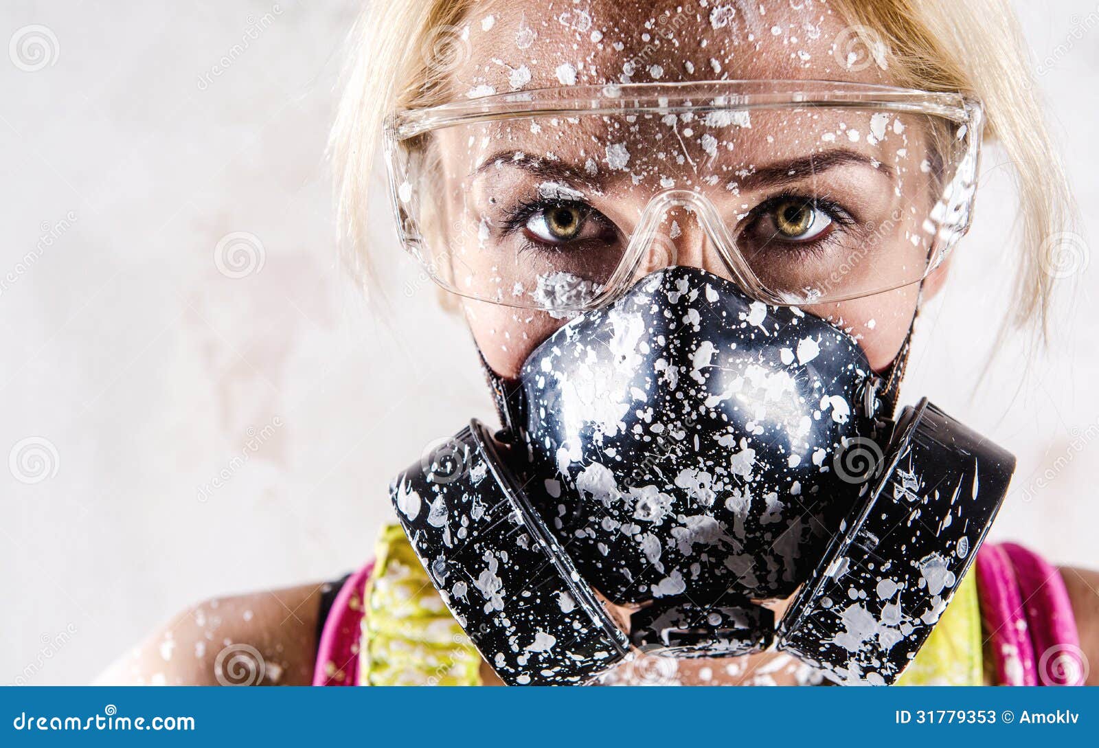 Woman with Protective Filter Mask Stock Image - Image of looking ...